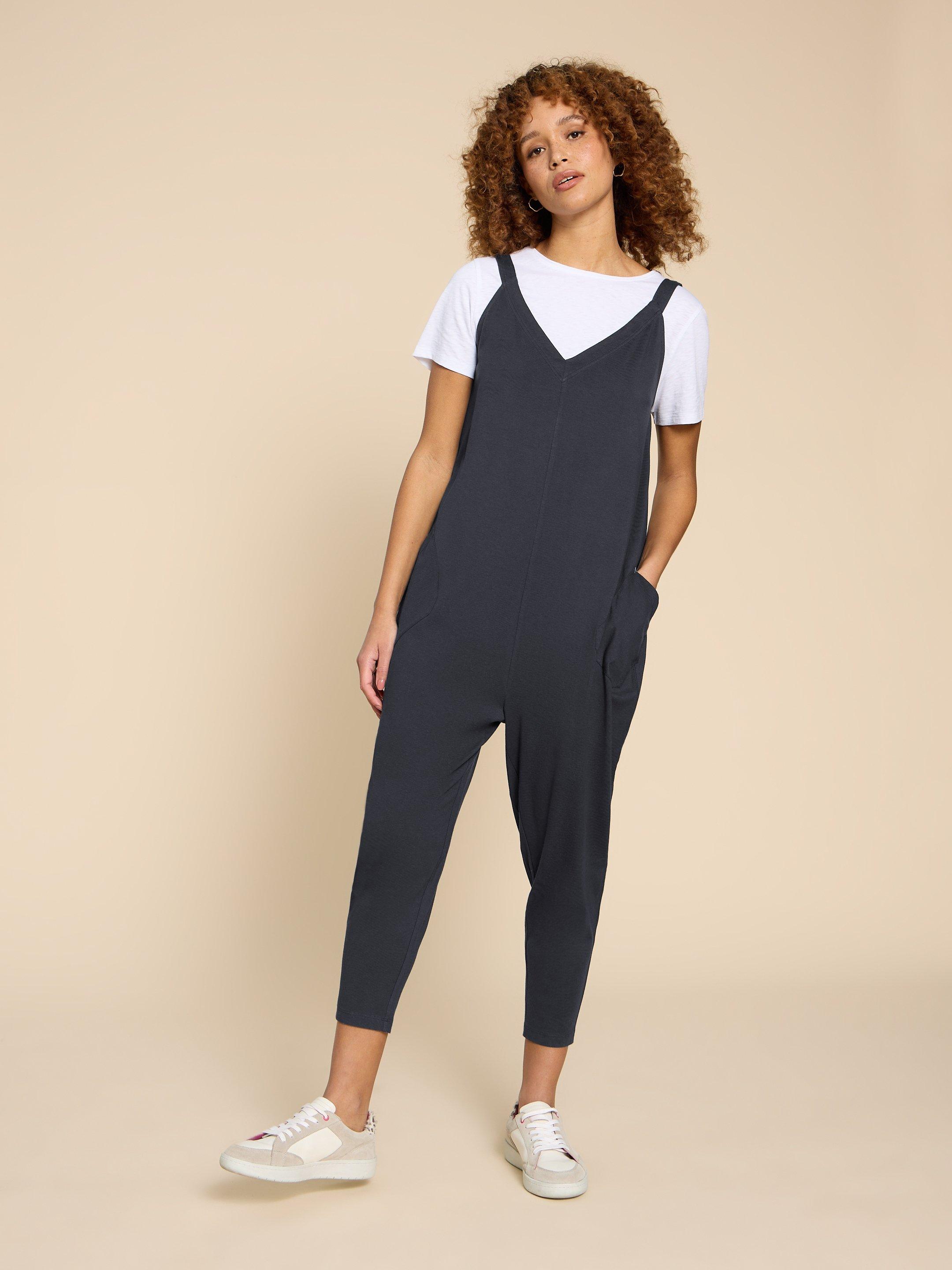 Selina Jersey Jumpsuit in CHARCOAL GREY | White Stuff