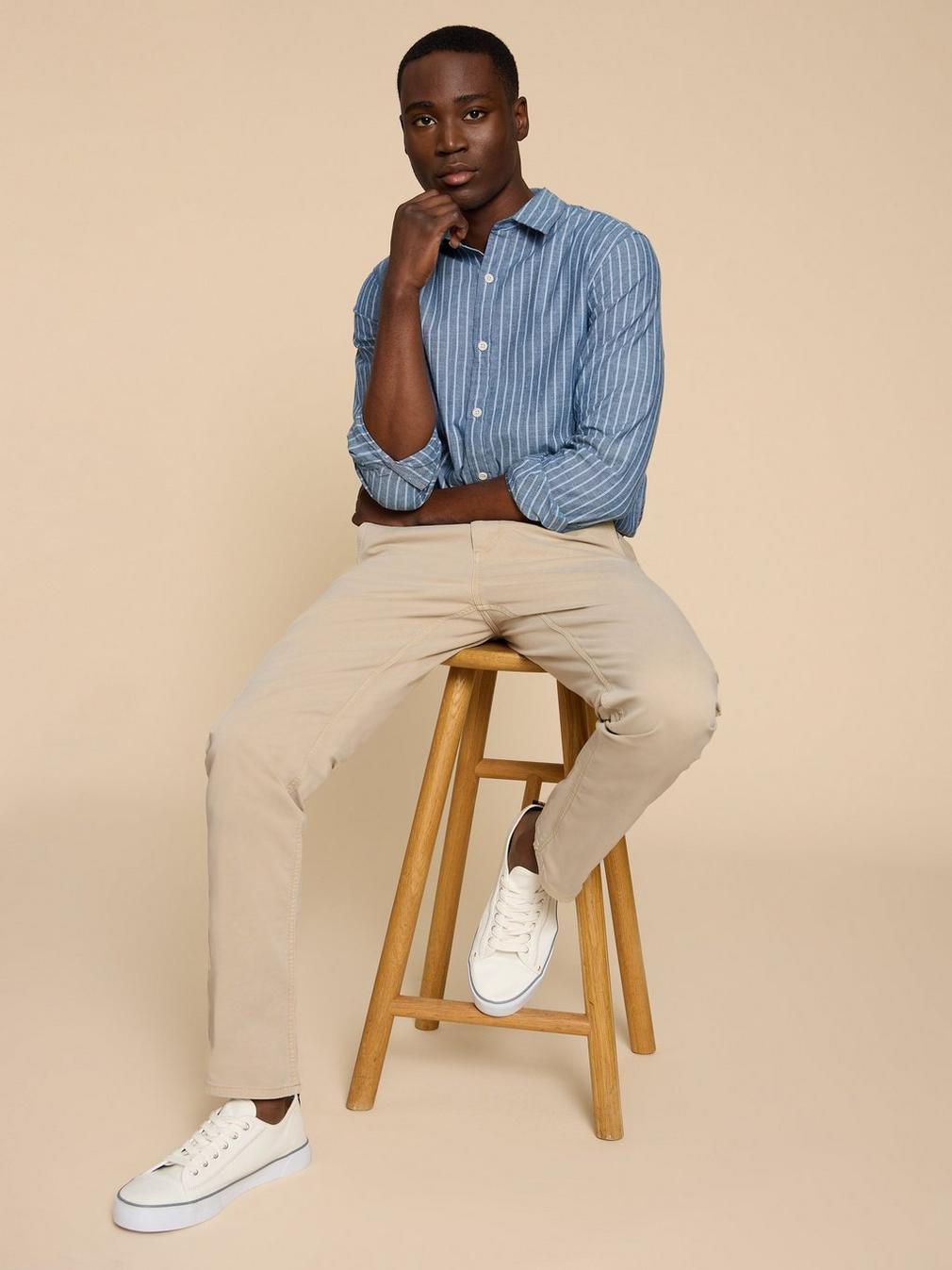 Sutton Organic Chino Trouser in LIGHT NATURAL | White Stuff