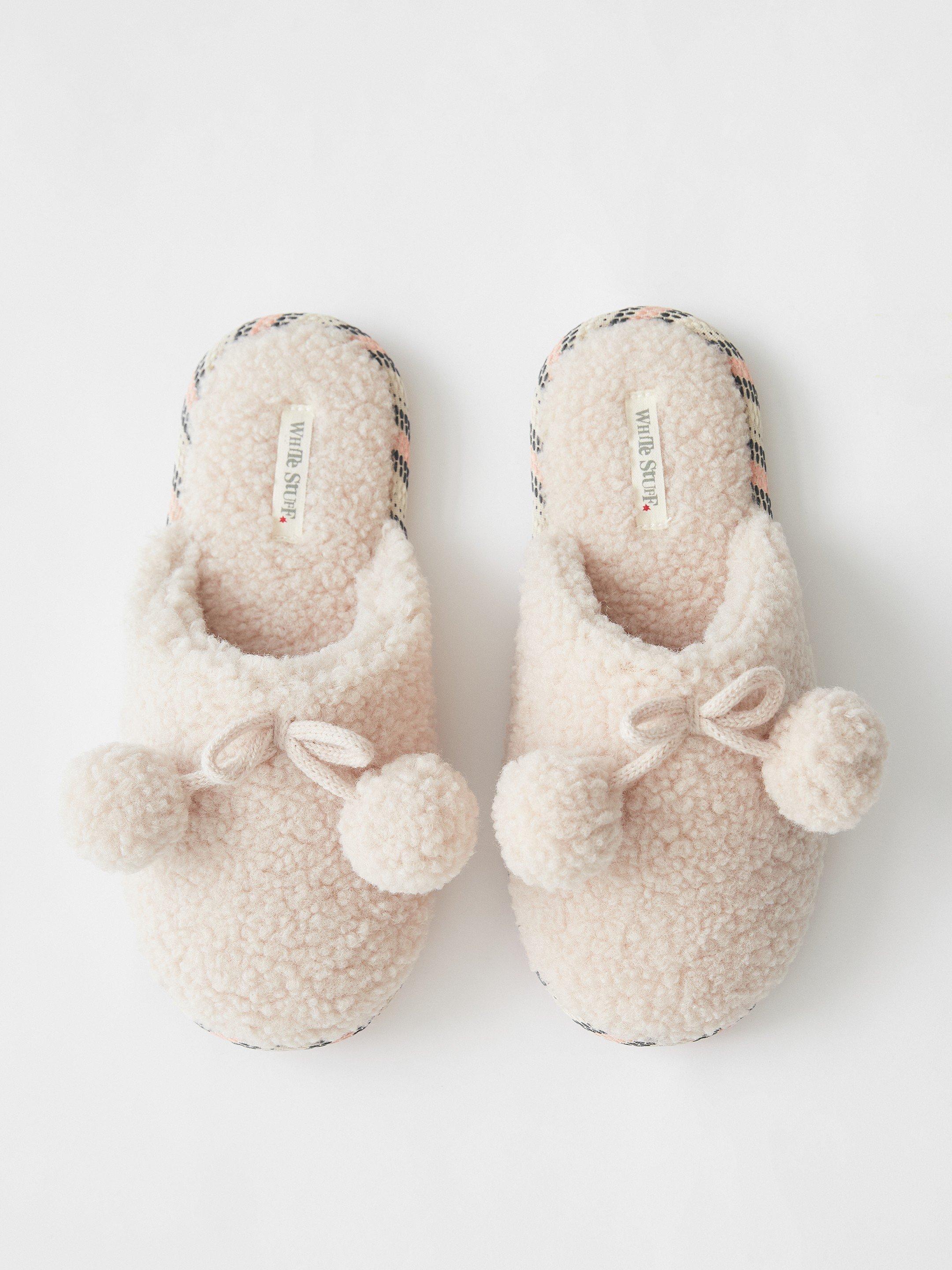 Curly Fur Mule in LIGHT NATURAL | White Stuff