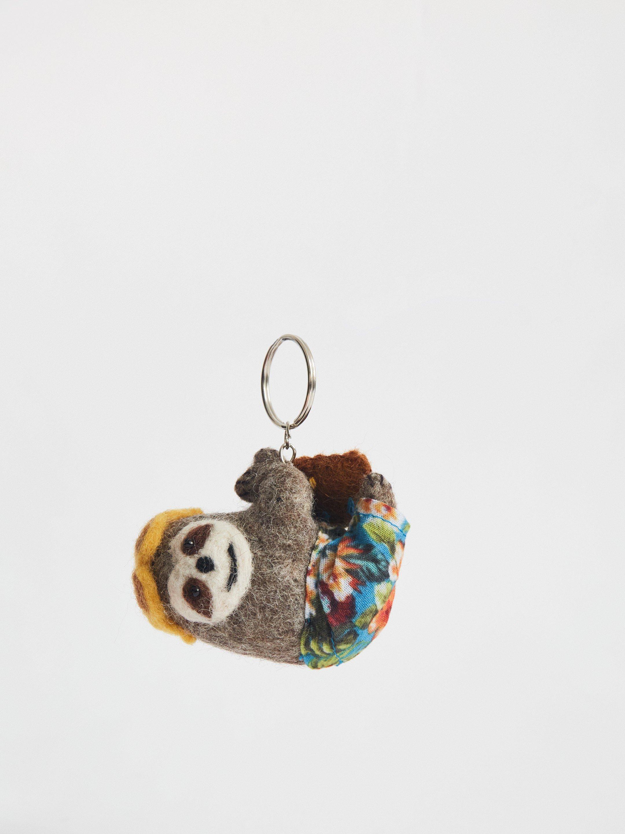 Hawaiian Sloth Keyring in NATURAL MULTI | White Stuff