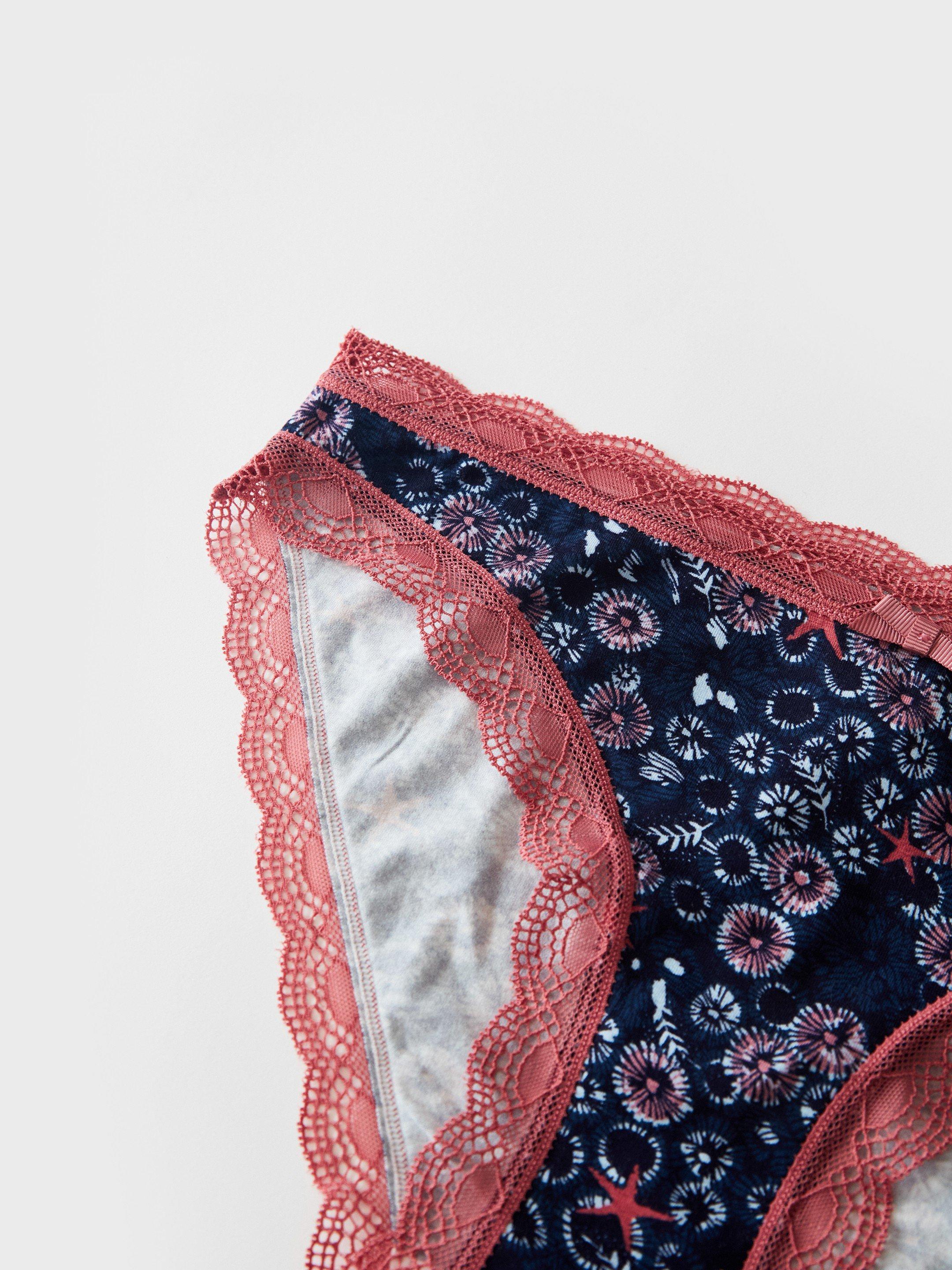 Star Blooms Knicker in NAVY MULTI | White Stuff