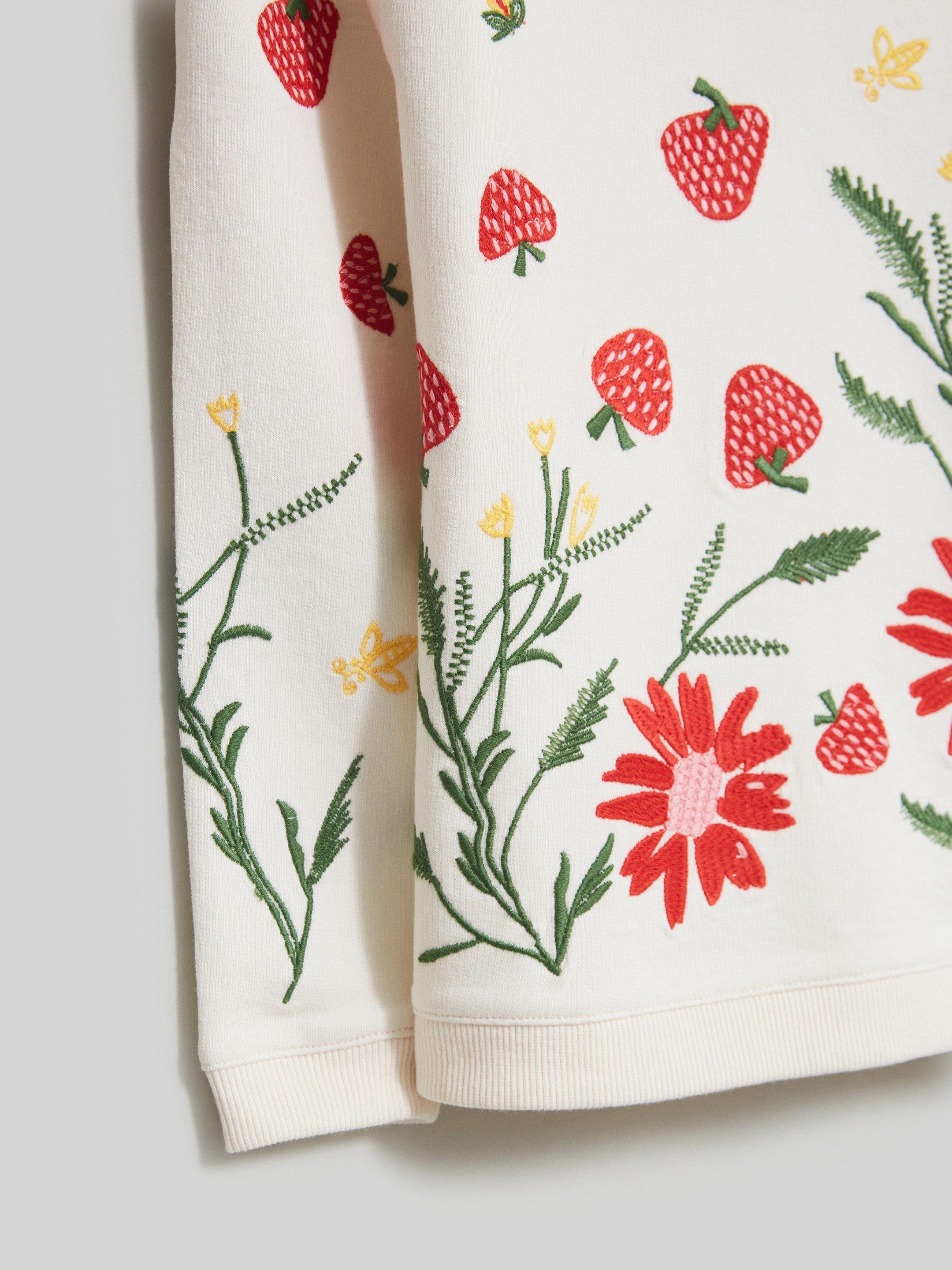 Strawberry Emb Sweat in IVORY MULTI | White Stuff