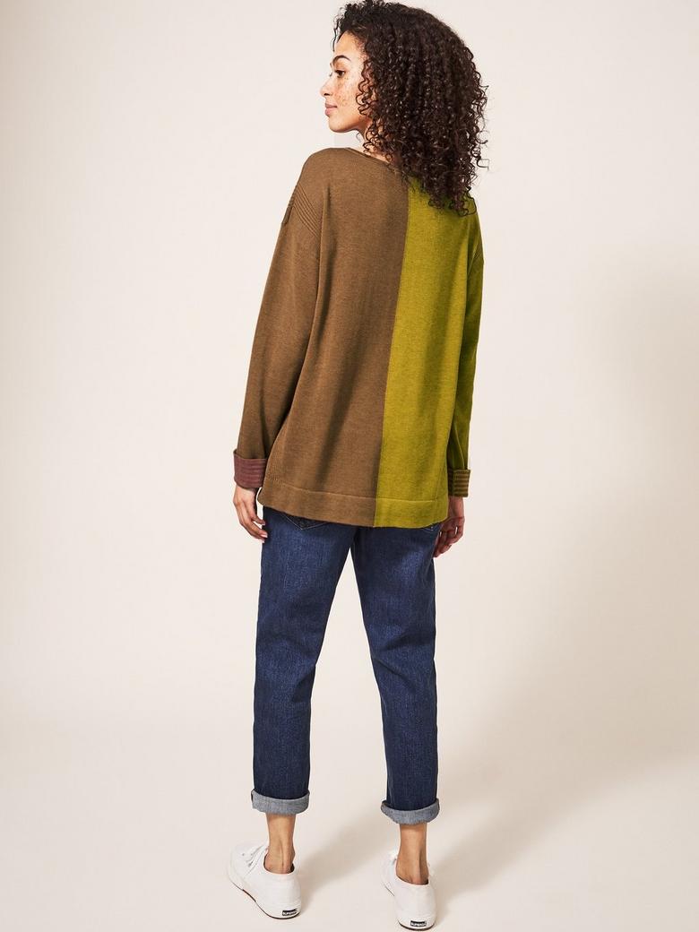 White Stuff Women's Olivia Col-Block Stripe Jumper Soft Long Sleeve ...