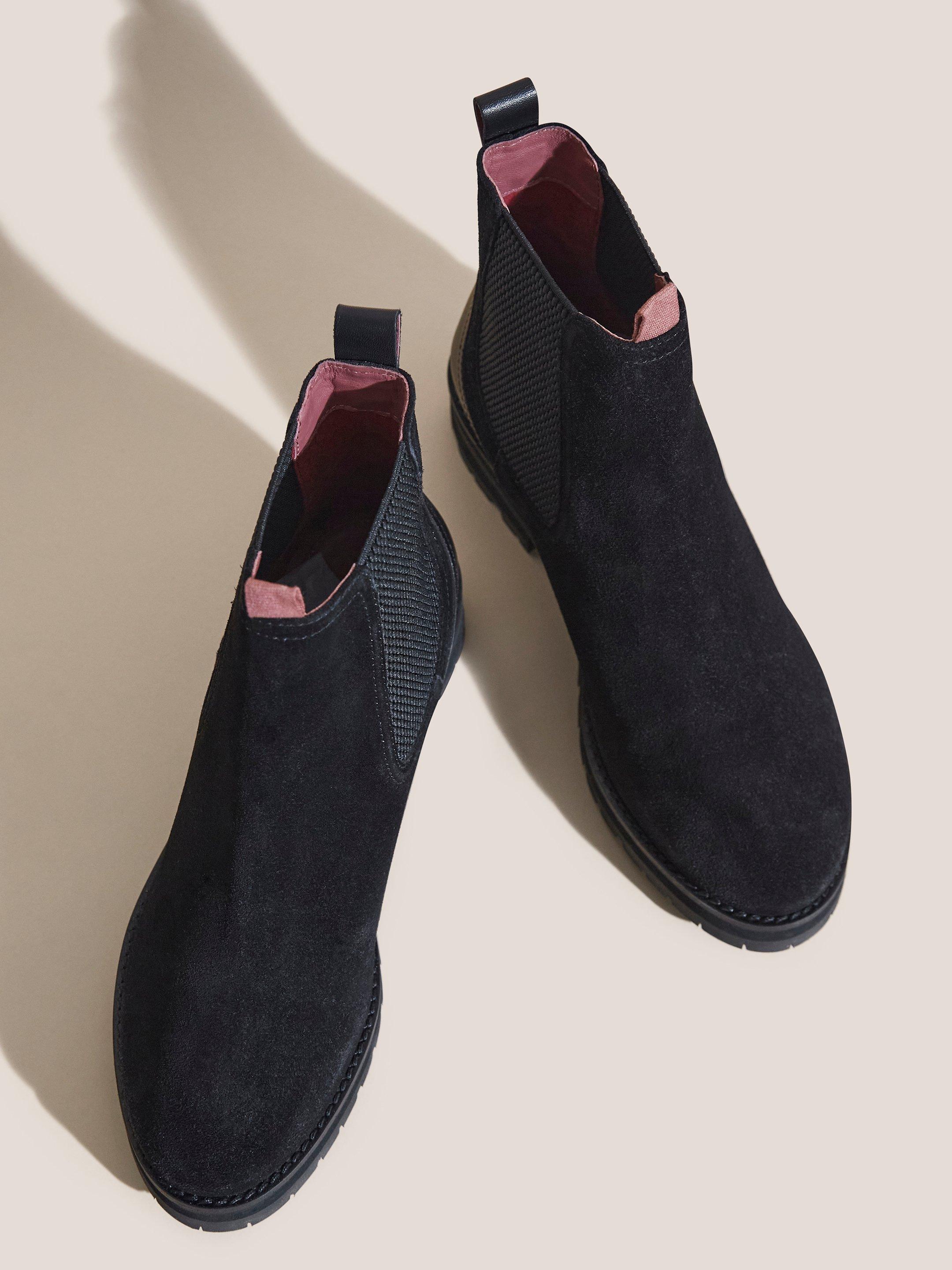 Esme Chunky Leather Chelsea Boot in PURE BLACK | White Stuff