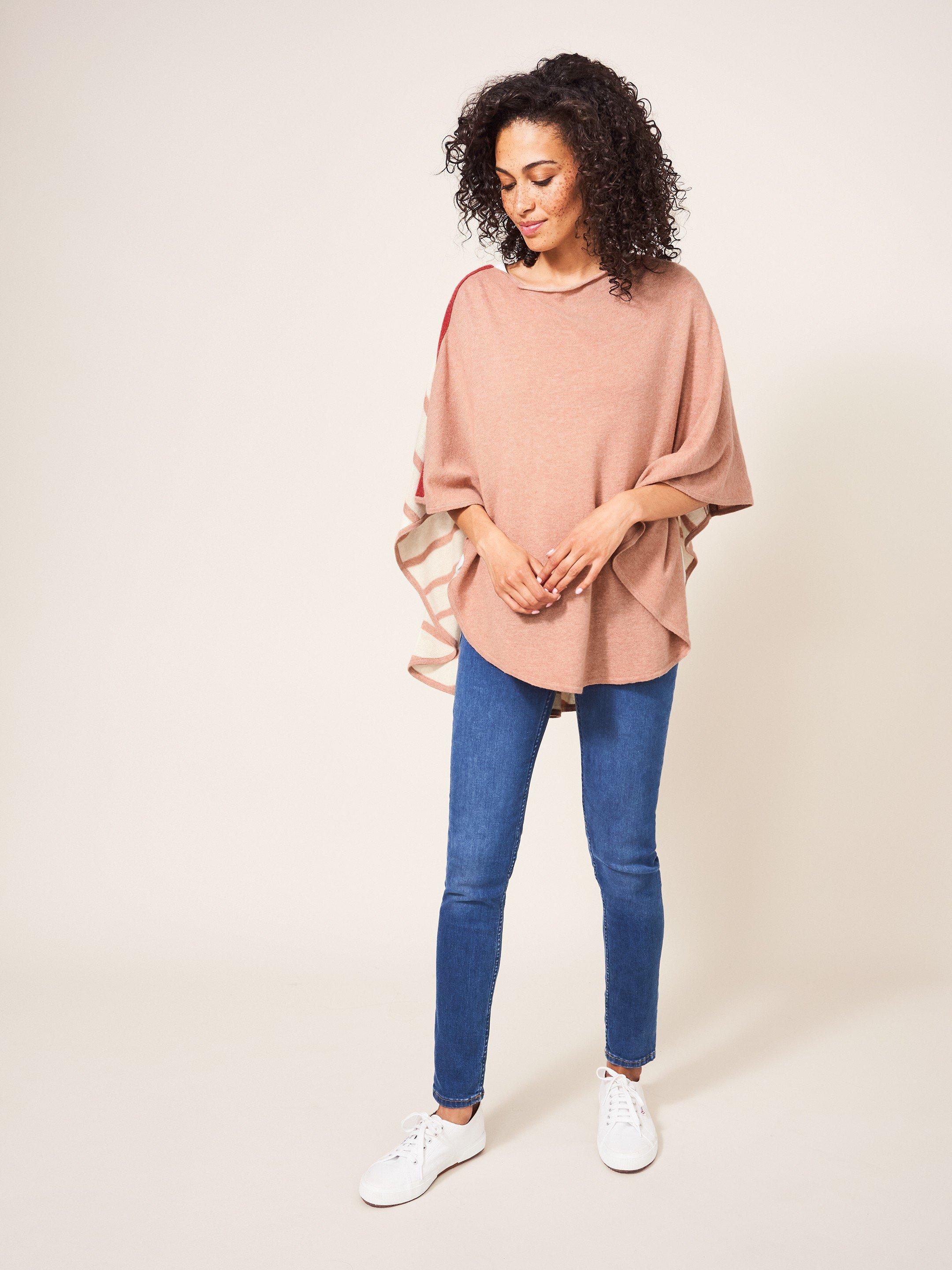 Pippa Knit Poncho in NATURAL MULTI | White Stuff