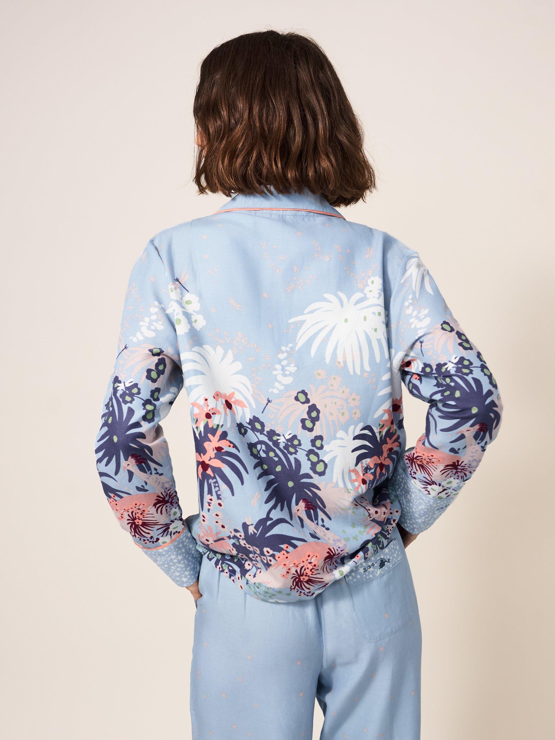 Nina Woven PJ Shirt in BLUE PRINT | White Stuff