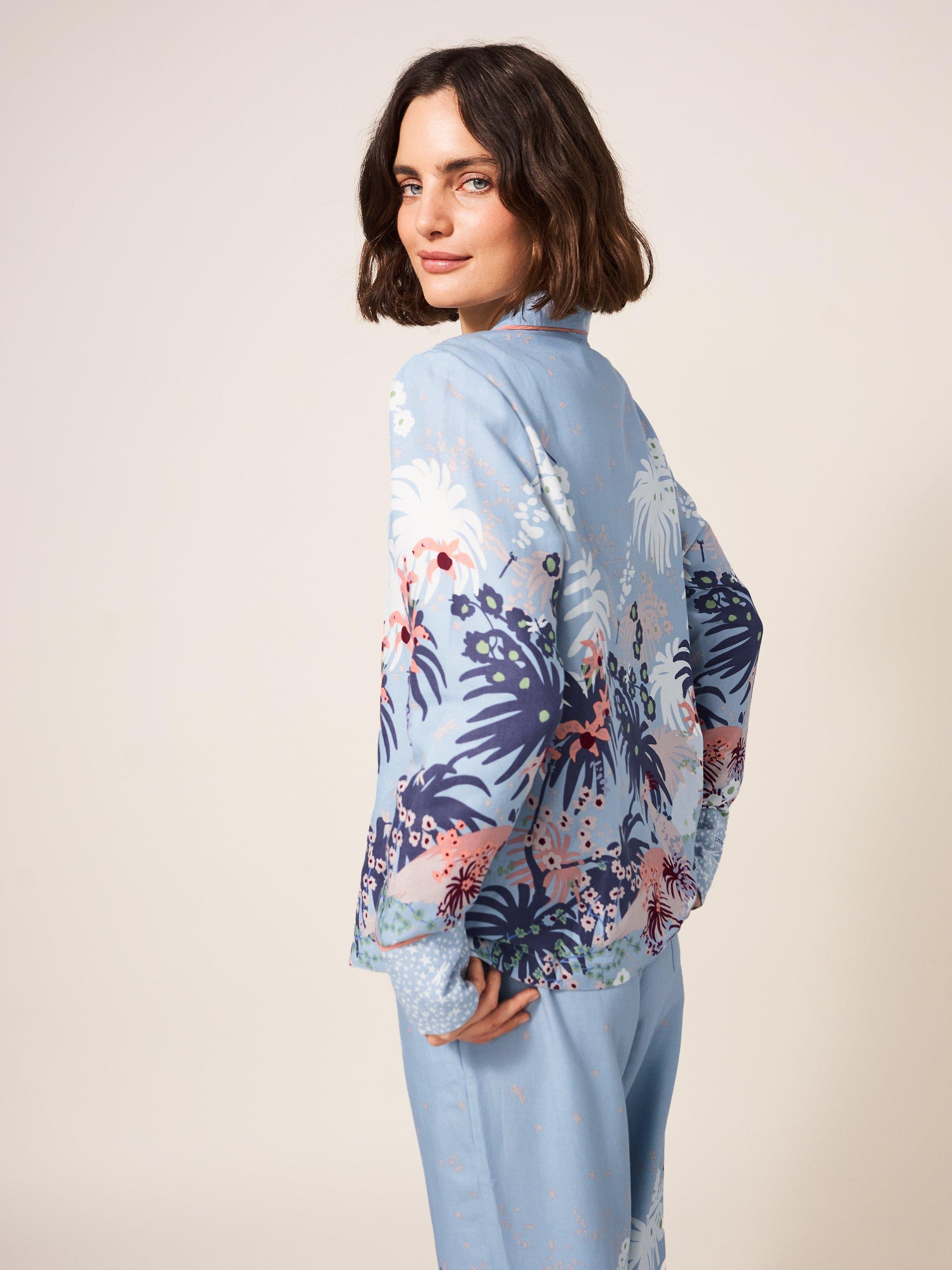 Nina Woven PJ Shirt in BLUE PRINT | White Stuff