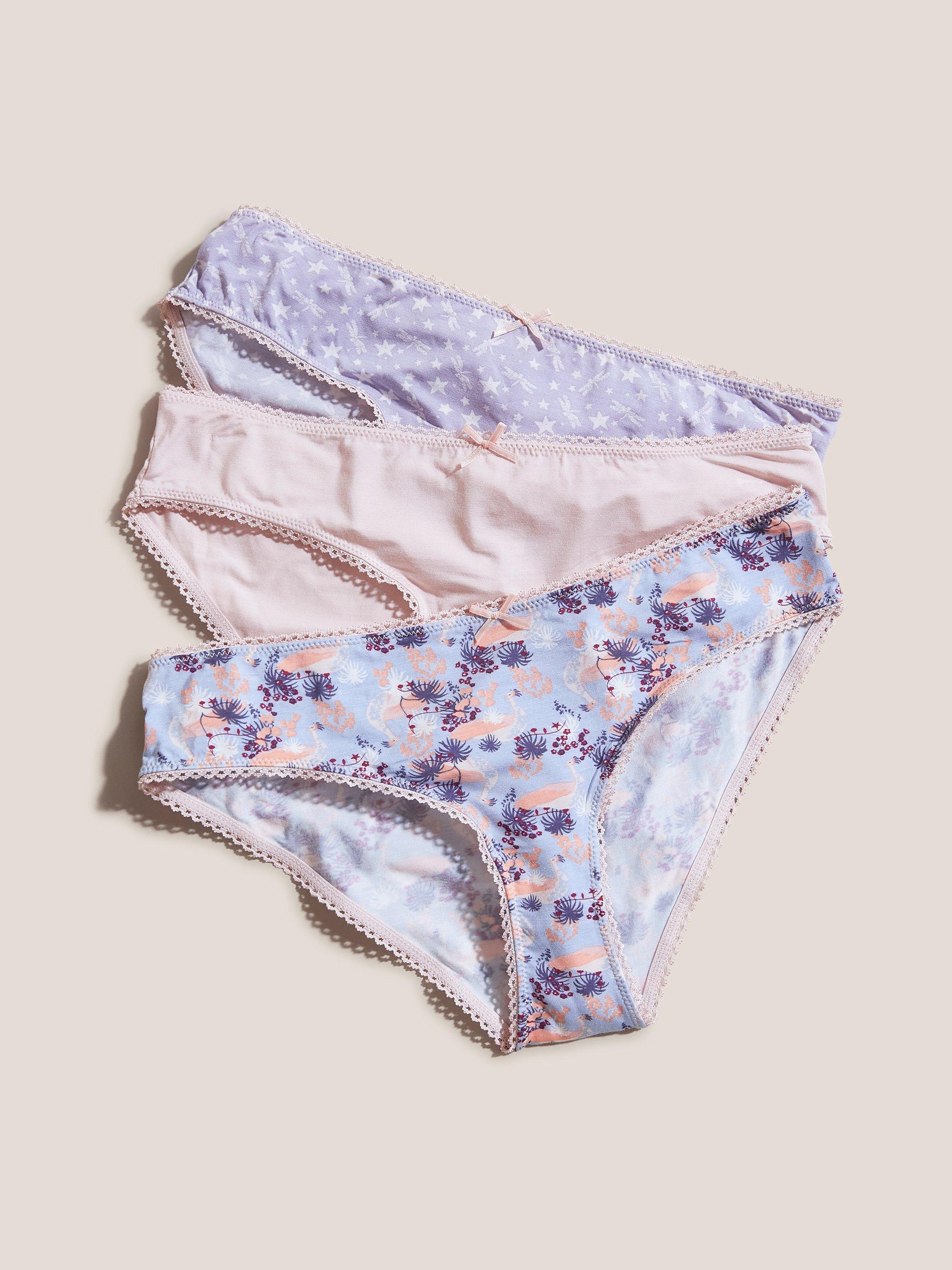 Knicker 3 Pack in BLUE PRINT | White Stuff