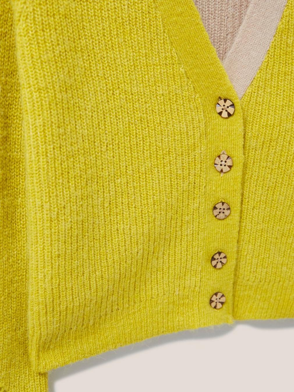 Dehlia Knitted Cardigan in LIGHT CHARTREUSE | White Stuff