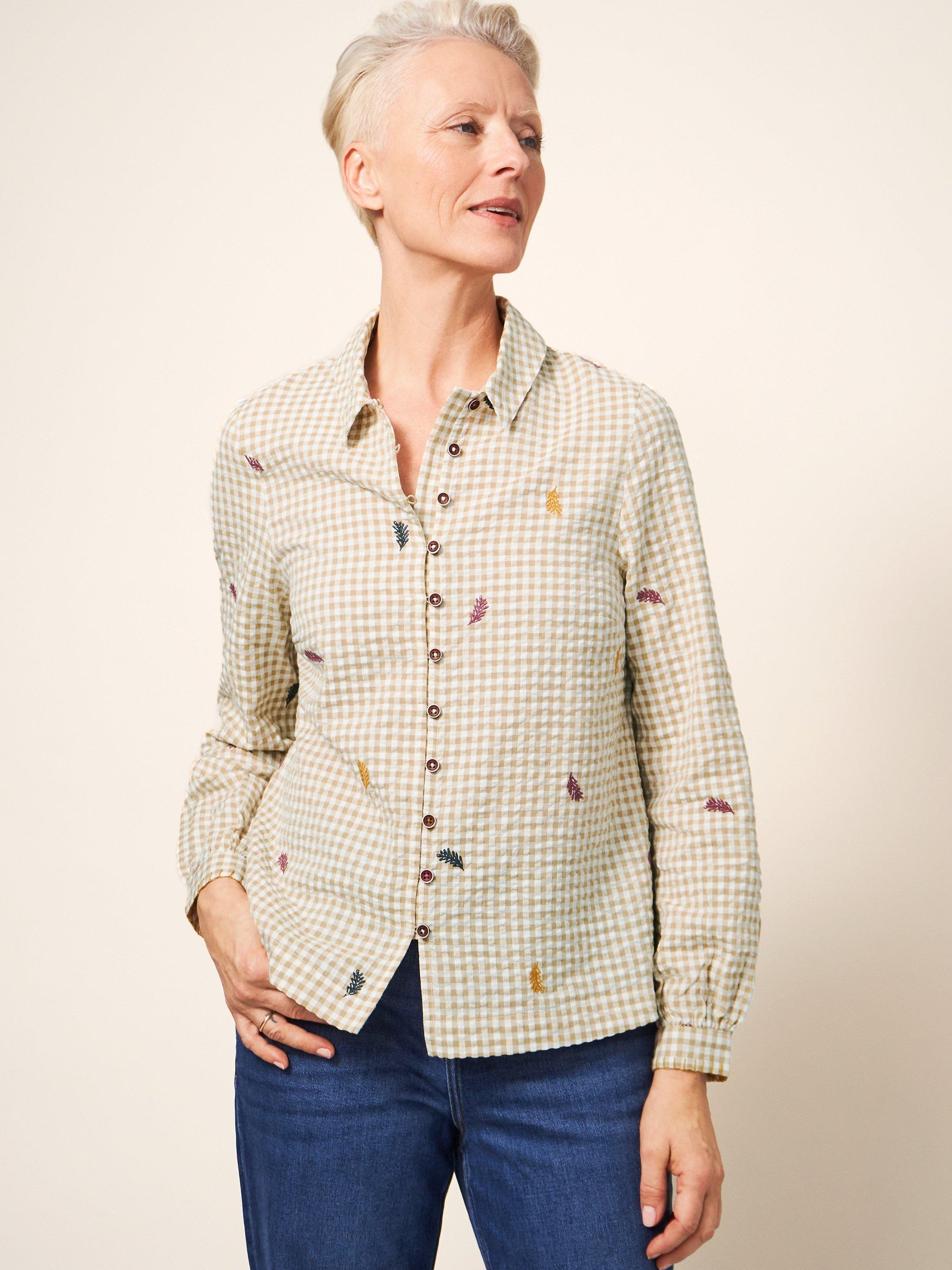 Madeline Embroidered Shirt in NATURAL MULTI | White Stuff