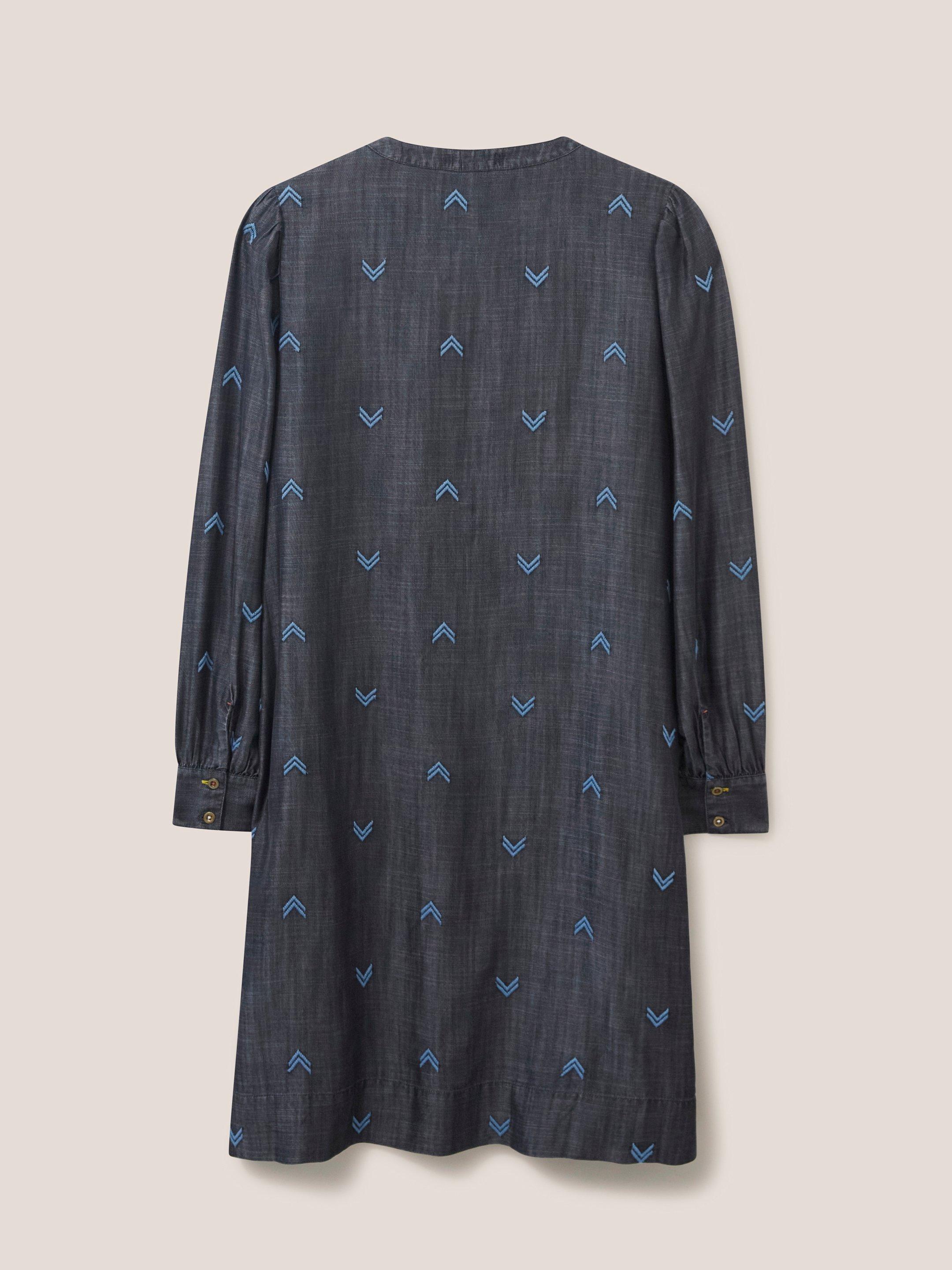 Sofia Emb Shift Dress in GREY MULTI | White Stuff