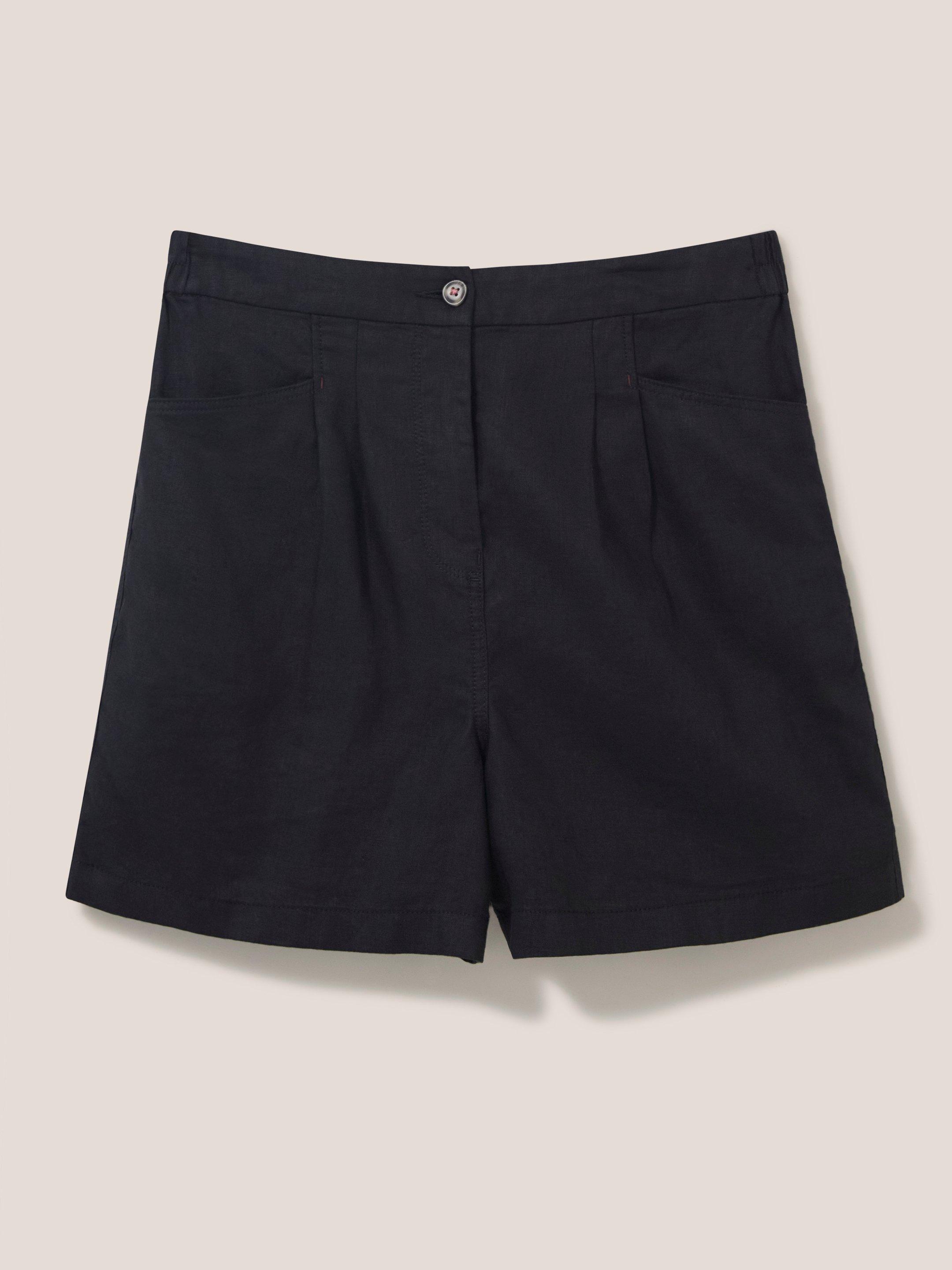 Rowena Linen Short in PURE BLACK | White Stuff