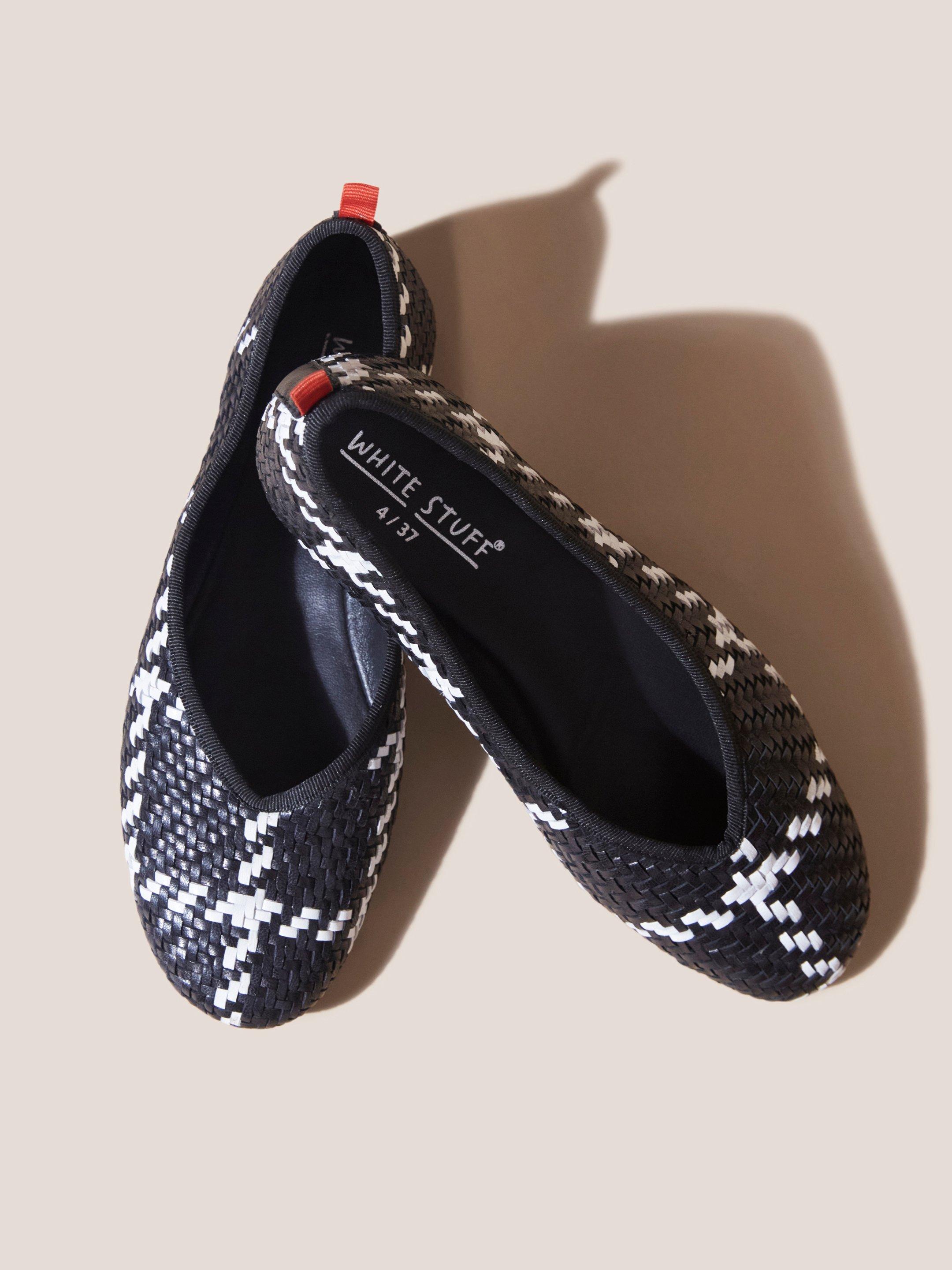 Woven Leather Ballet Pump in BLACK MULTI | White Stuff
