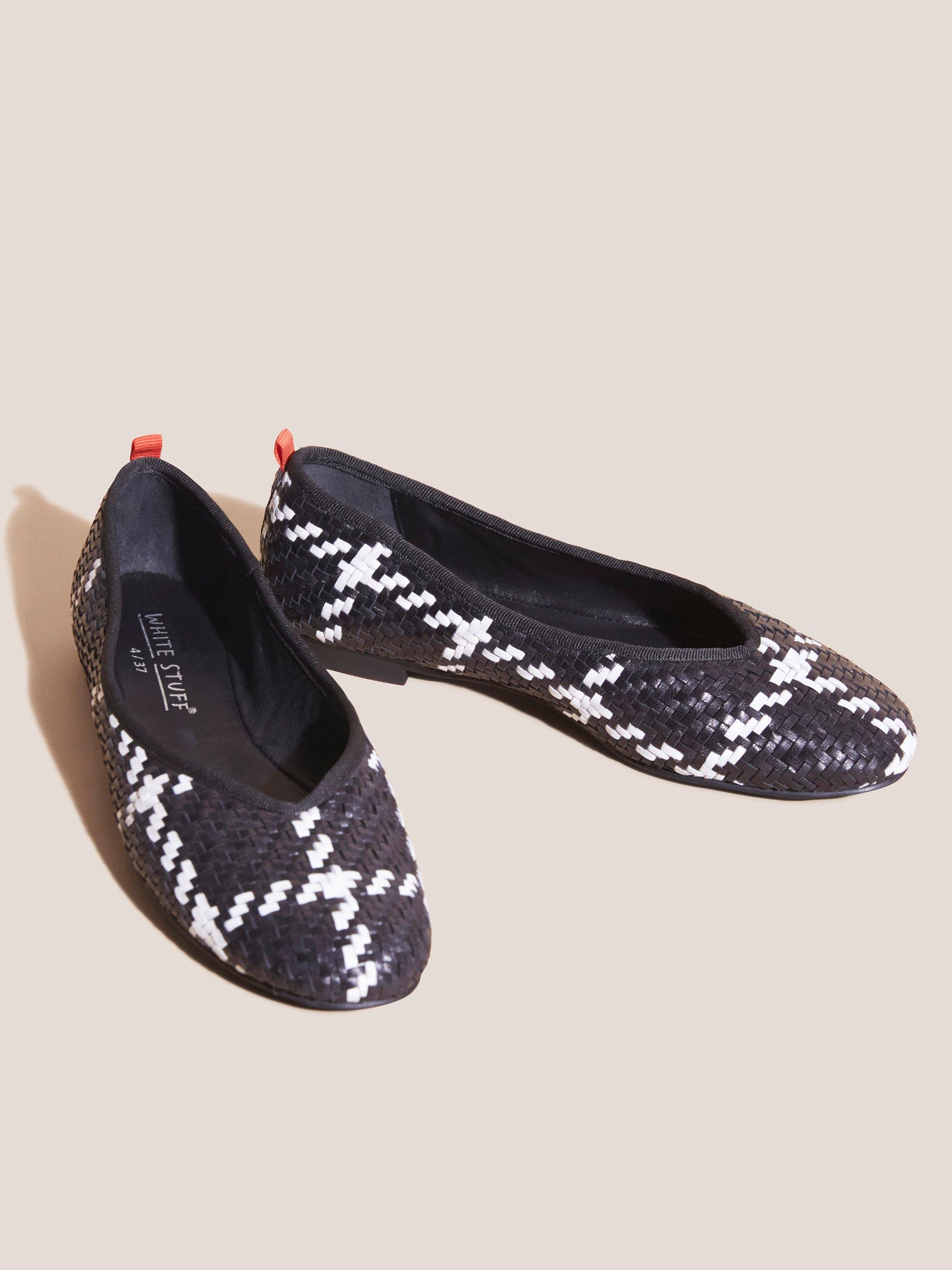 Woven Leather Ballet Pump in BLACK MULTI | White Stuff