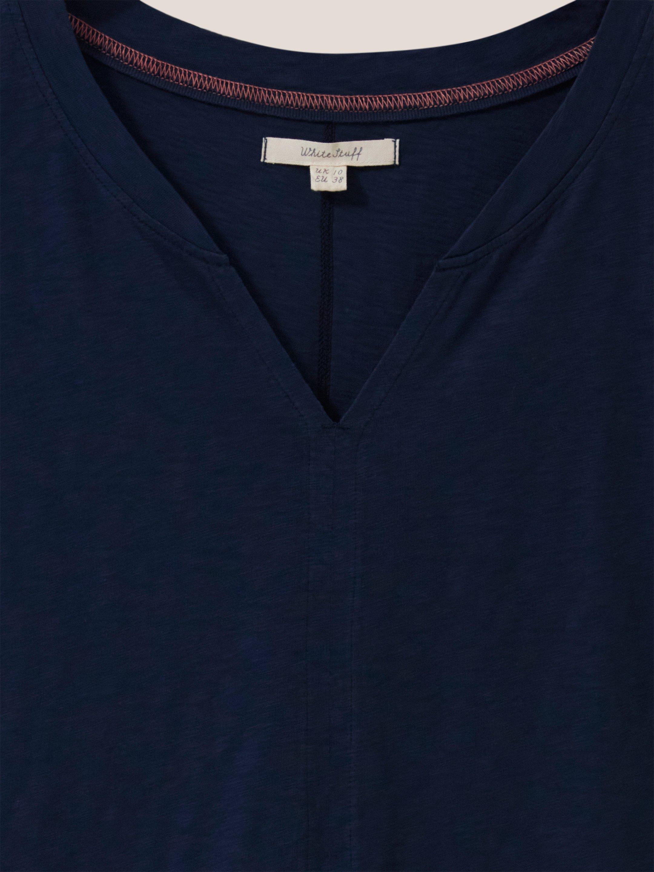 Nelly Notch Neck Tee in DARK NAVY | White Stuff