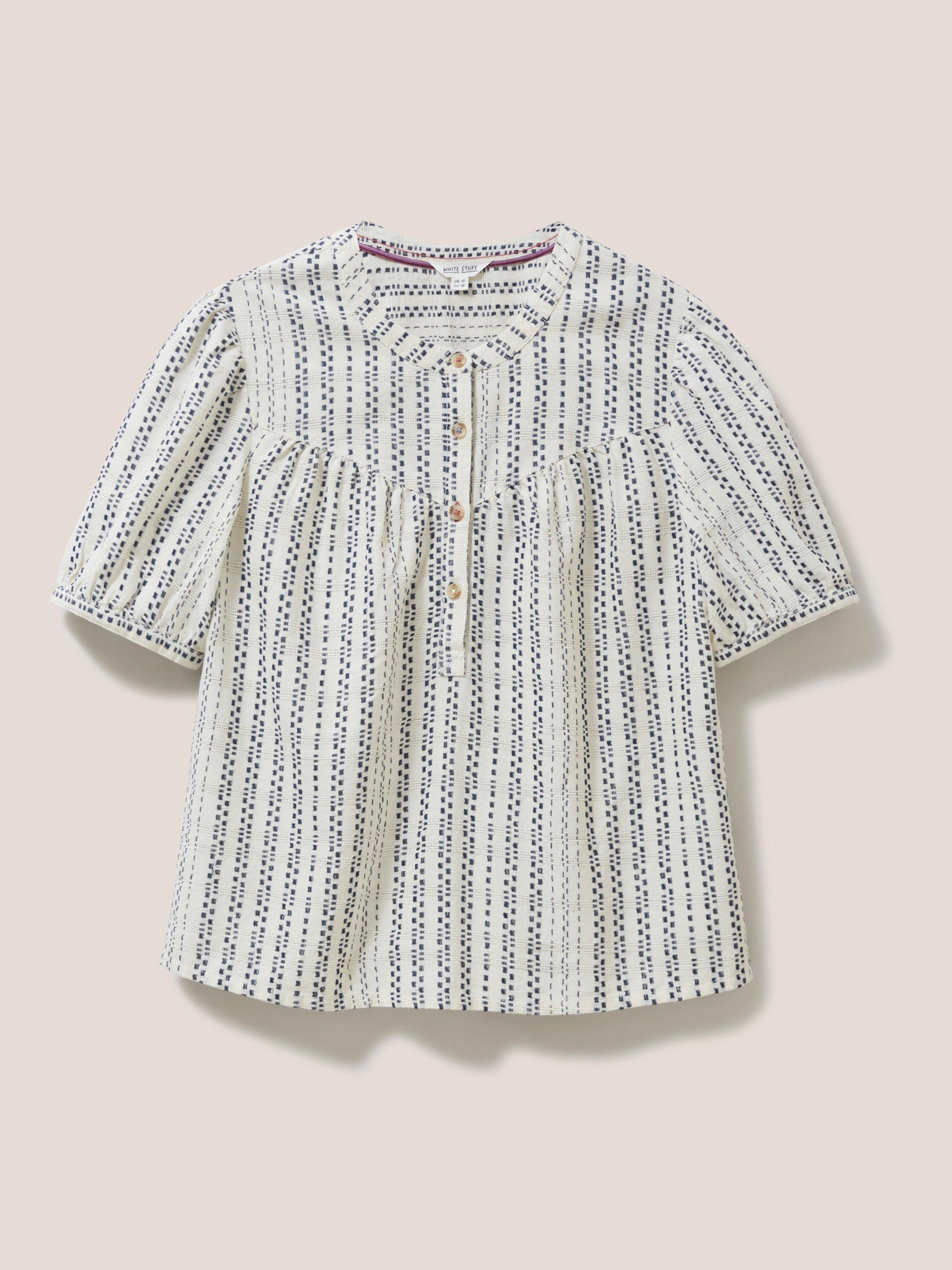 Aria Textured Stripe Top in IVORY MULTI | White Stuff