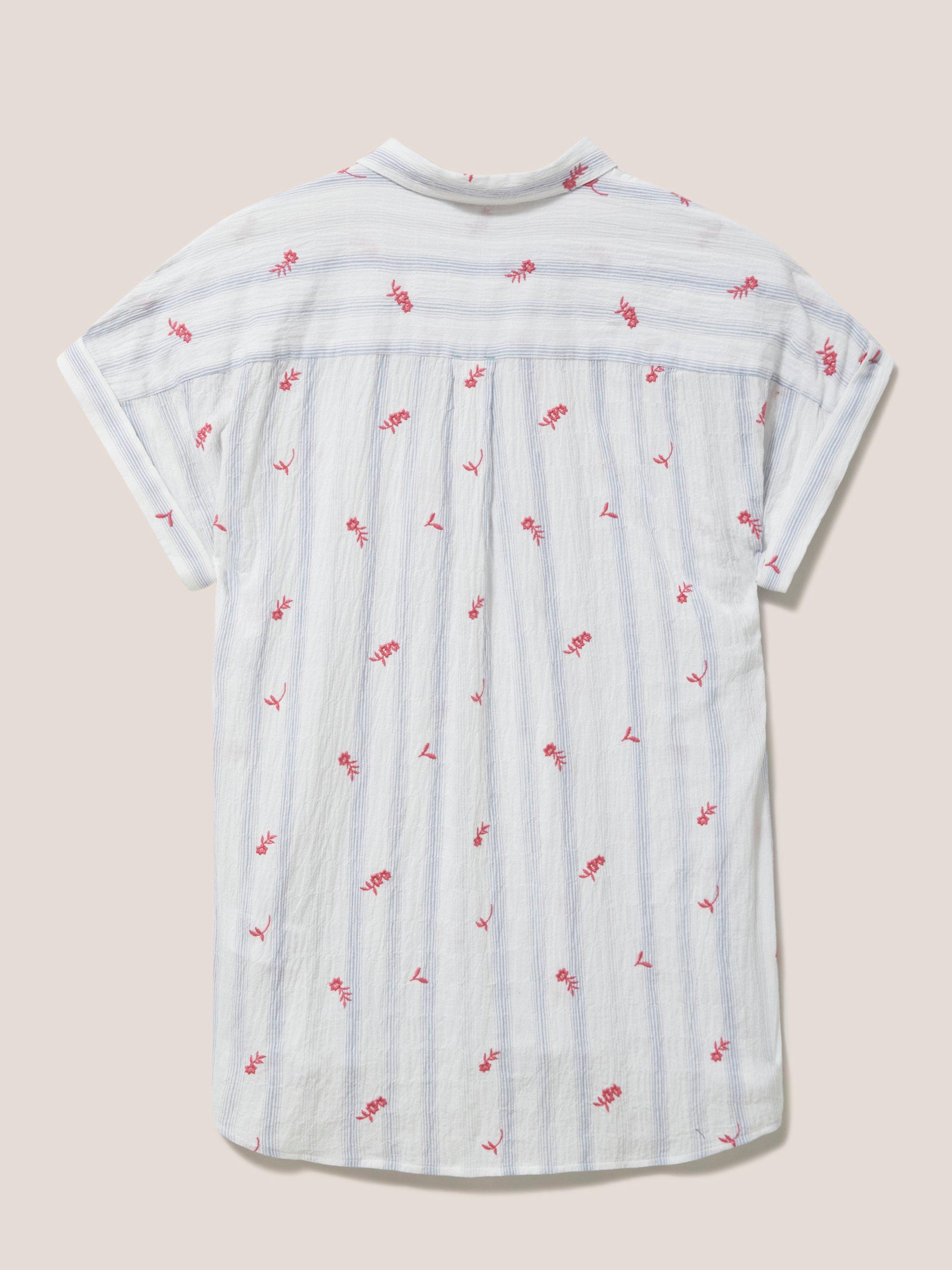 Ella Embroidered Cotton Shirt in WHITE MULTI | White Stuff