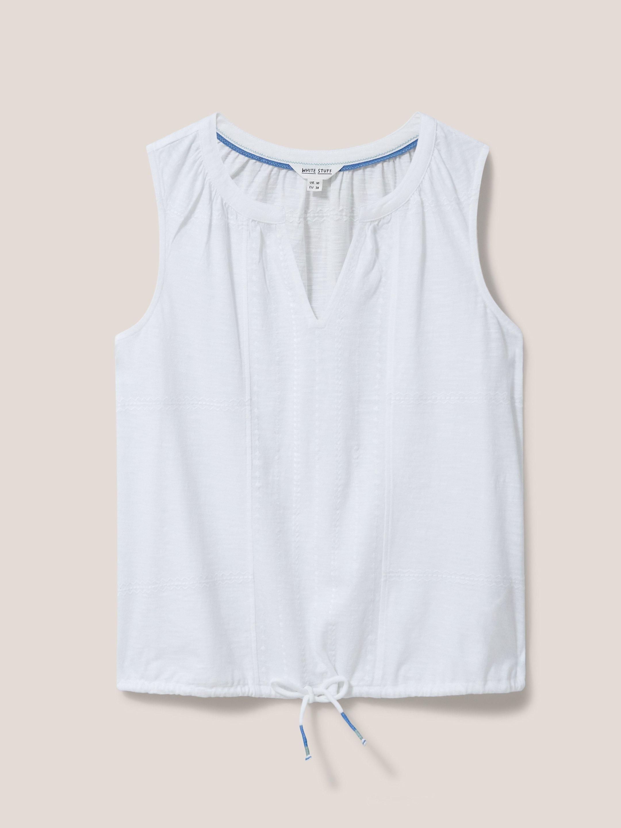 SUNRISE EMBROIDERED VEST in BRILLIANT WHITE | White Stuff