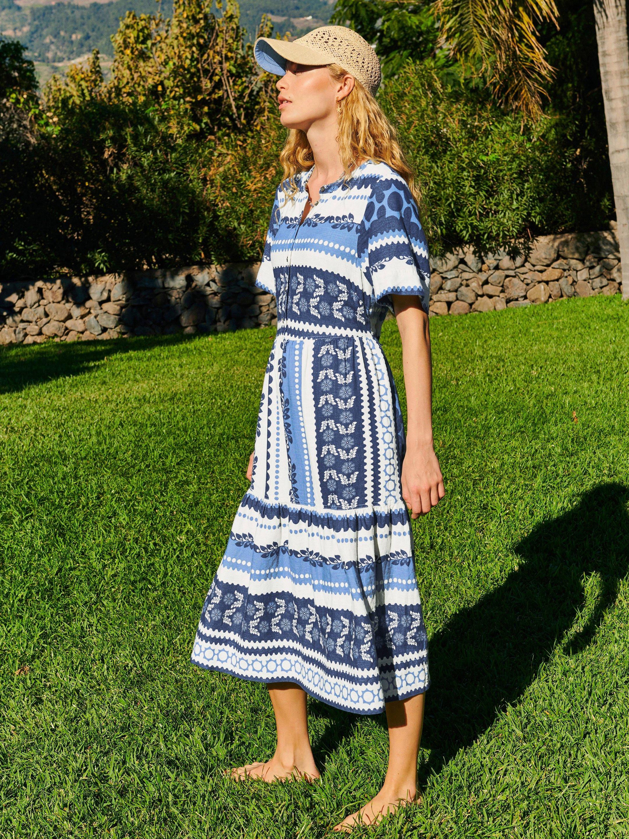 Pip Midi Dress in BLUE MULTI | White Stuff