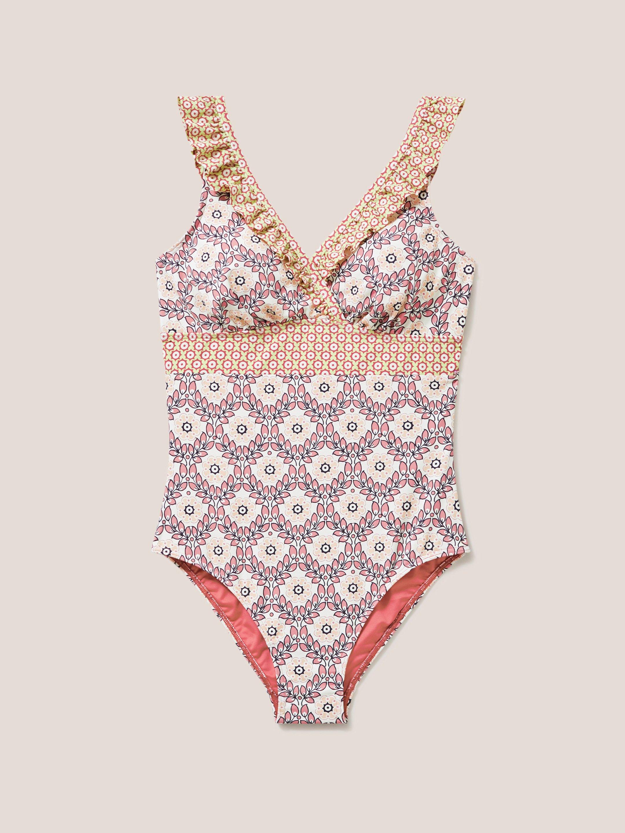 Beth High Leg Swimsuit in PINK MULTI | White Stuff