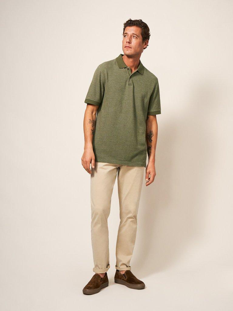 Micro Dot Polo in KHAKI GREEN | White Stuff