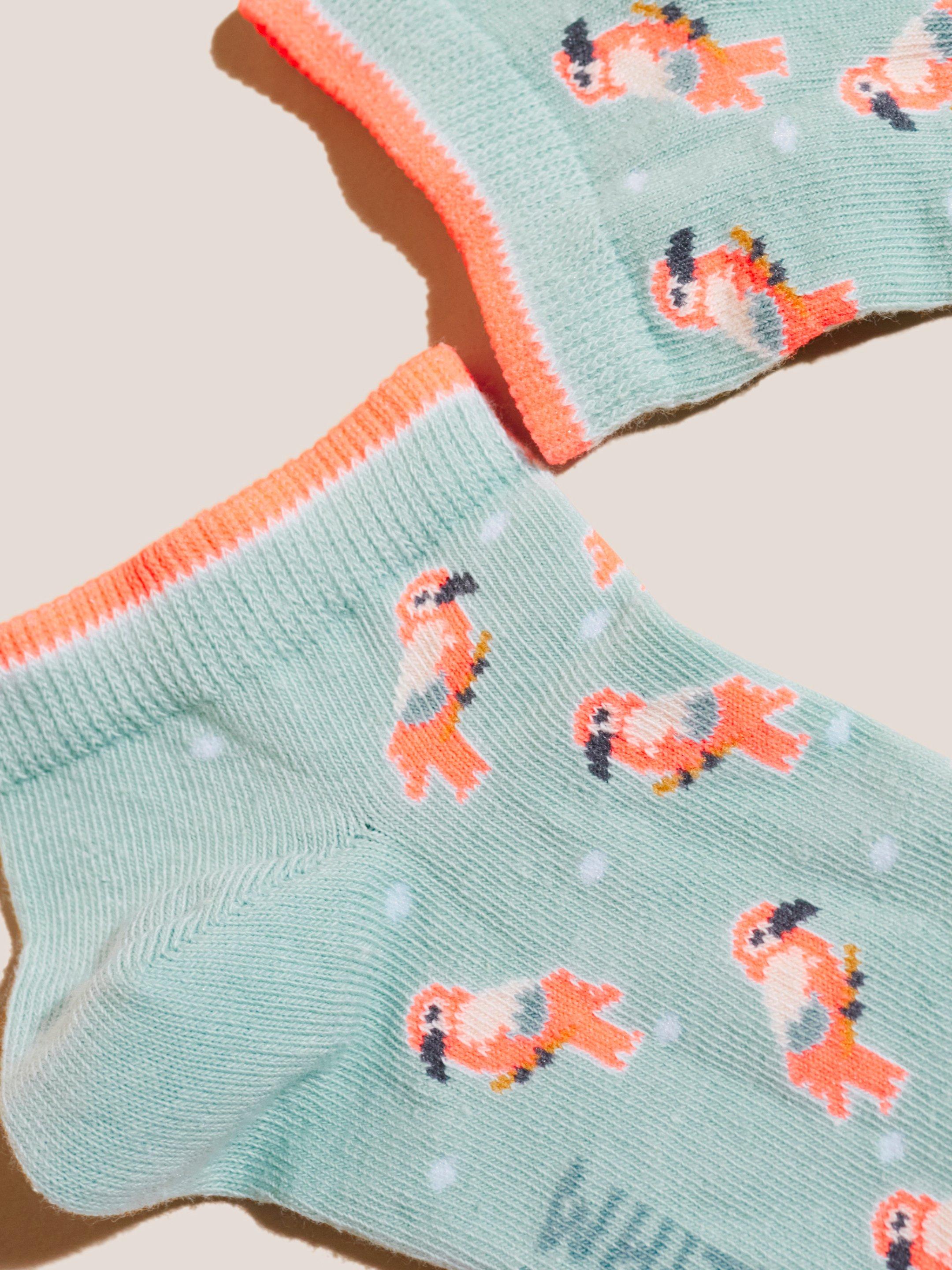 Parrot Trainer Socks in MINT GREEN | White Stuff