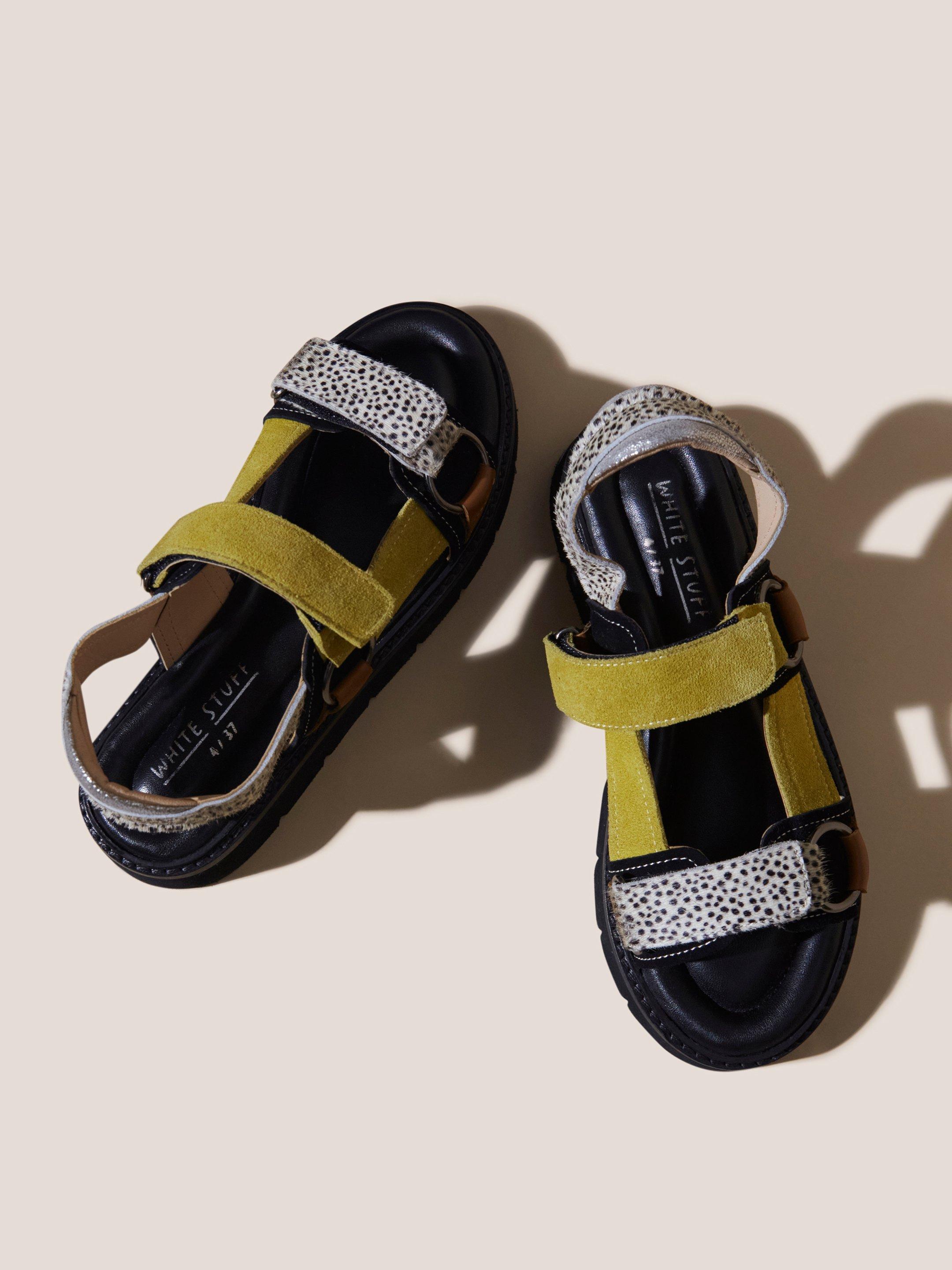 Leather Trek Sandal in BLACK MULTI | White Stuff