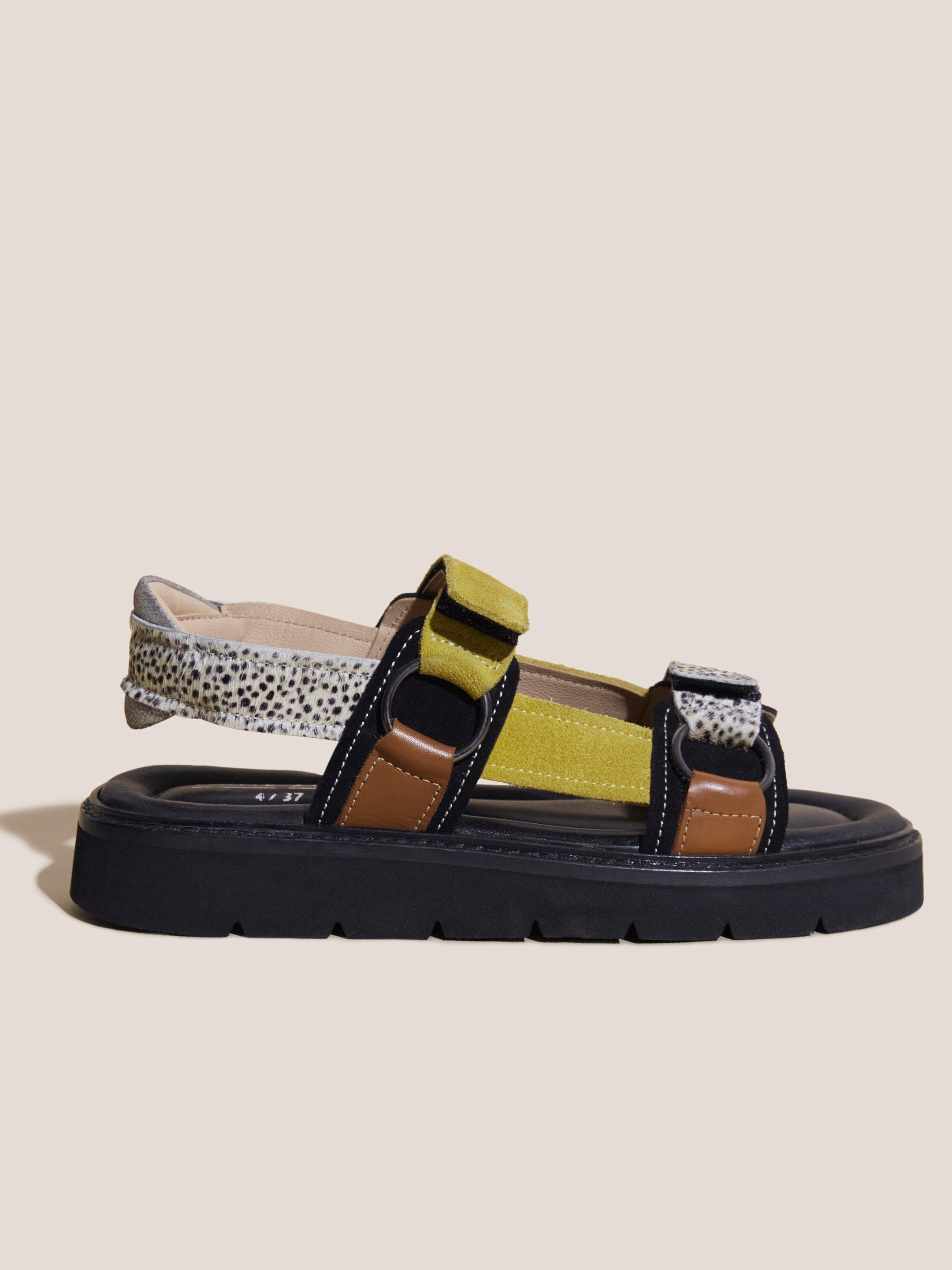 Leather Trek Sandal in BLACK MULTI | White Stuff