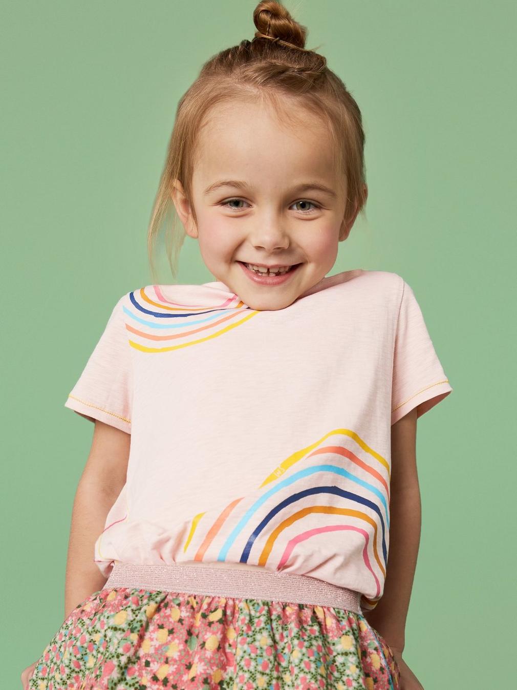 Casey Printed SS T Shirt in LIGHT PINK | White Stuff