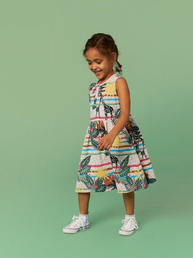 White Stuff Casey Girls Striped Sleeveless Dress Summer Crew Neck Kids ...