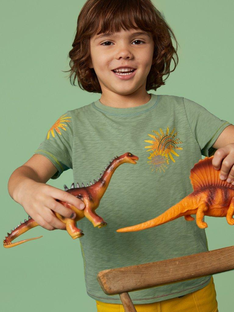 Sunny Rainbow Graphic T Shirt in GREEN PRINT | White Stuff