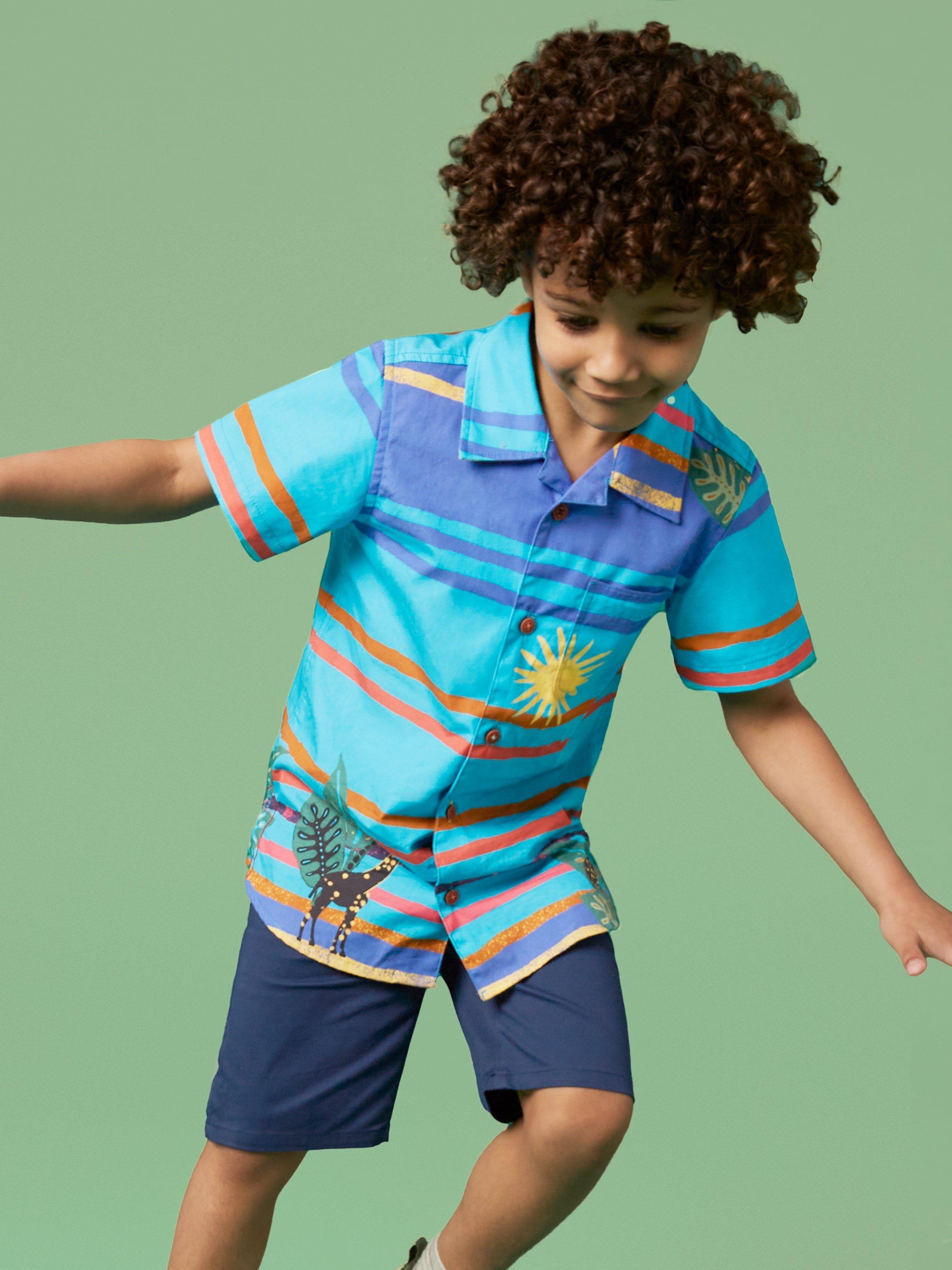 Giraffe Stripe SS Shirt in BLUE MULTI | White Stuff