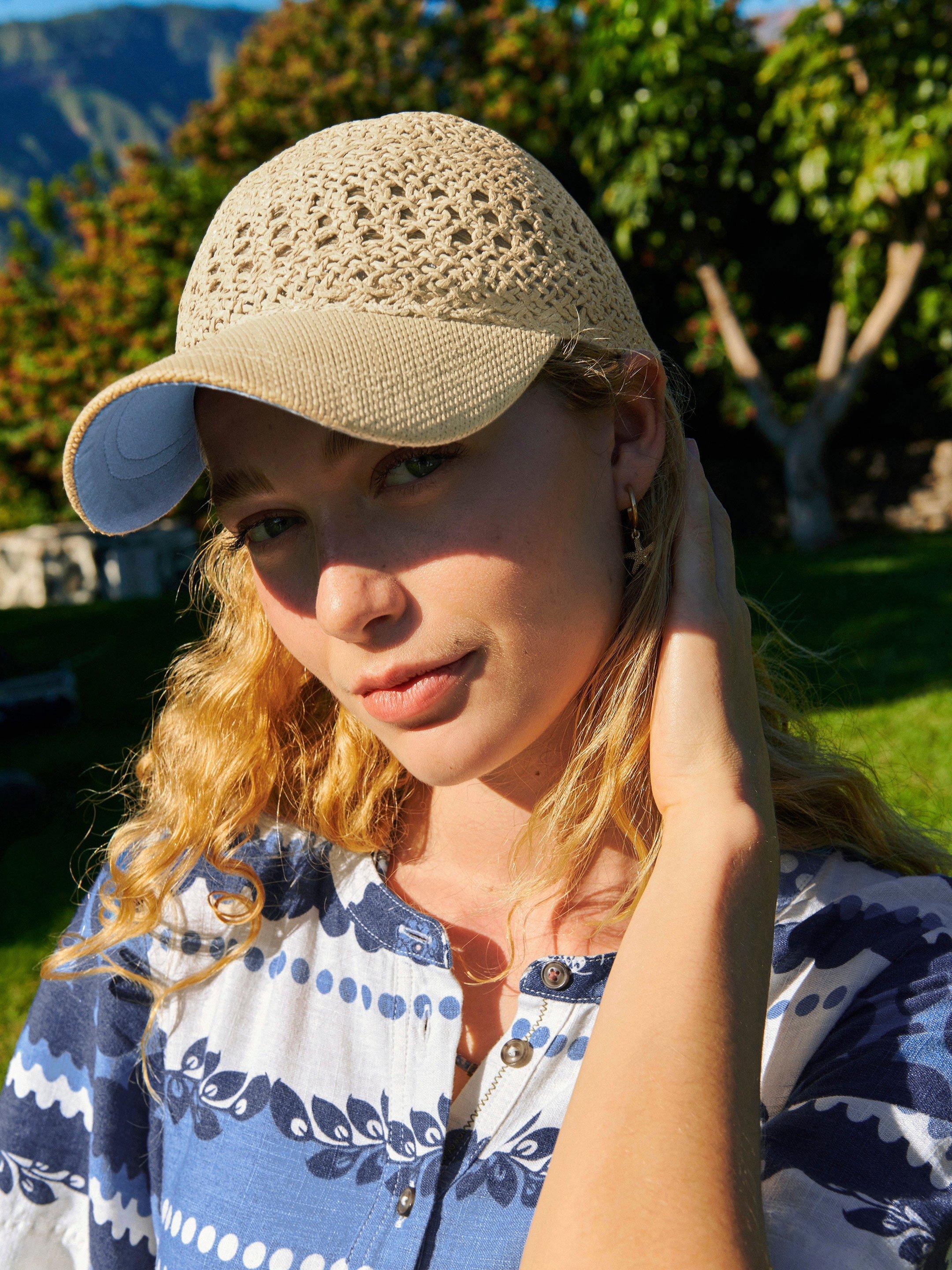 Woven Baseball Cap in LIGHT NATURAL | White Stuff