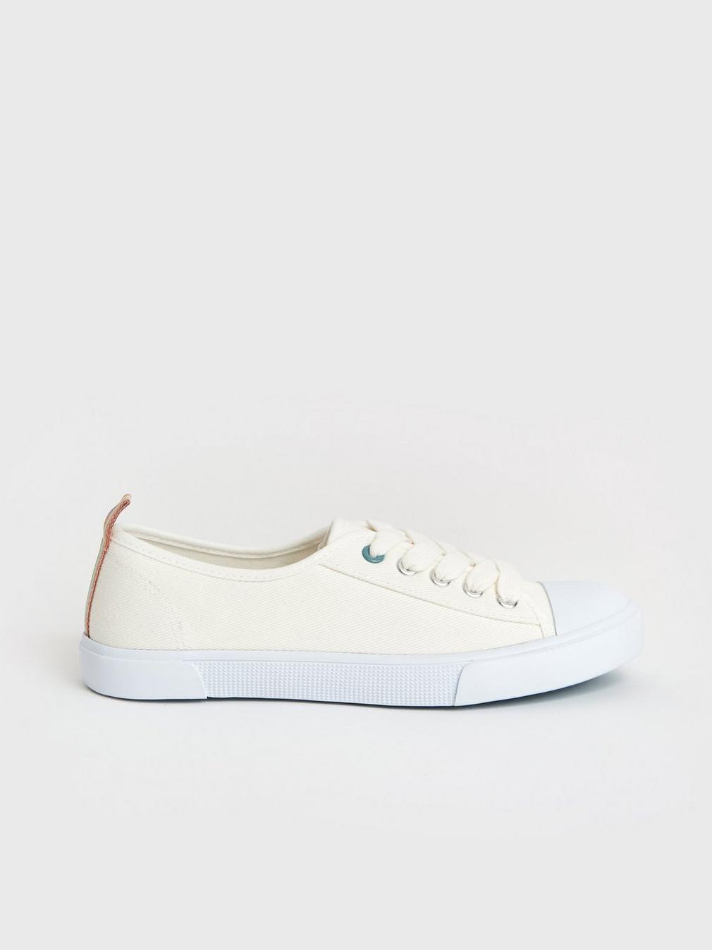 Piper Plimsolls in NATURAL WHITE | White Stuff