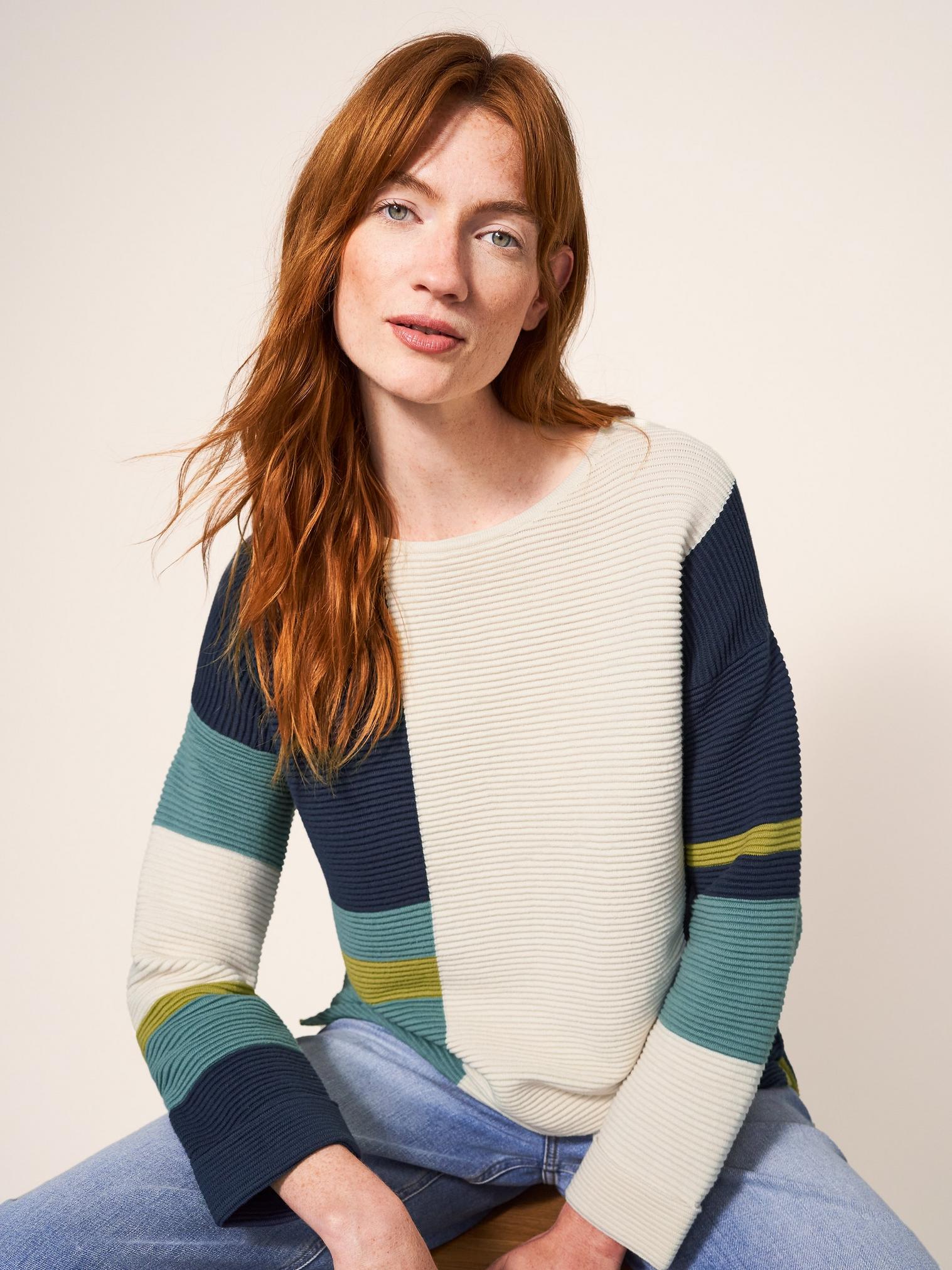 JANA JUMPER in TEAL MULTI | White Stuff