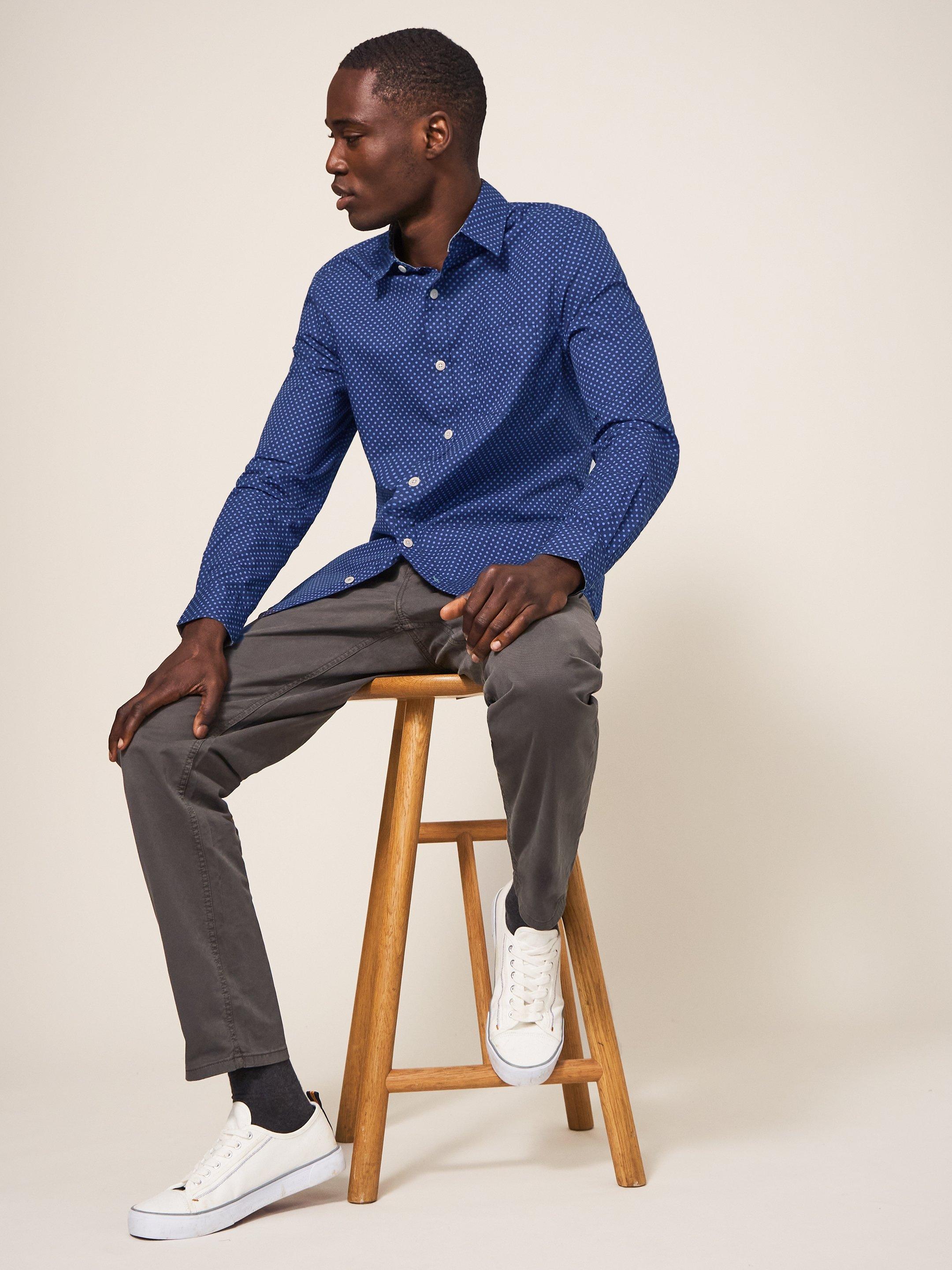 Polka Dot Printed Shirt in INDIGO BLUE | White Stuff