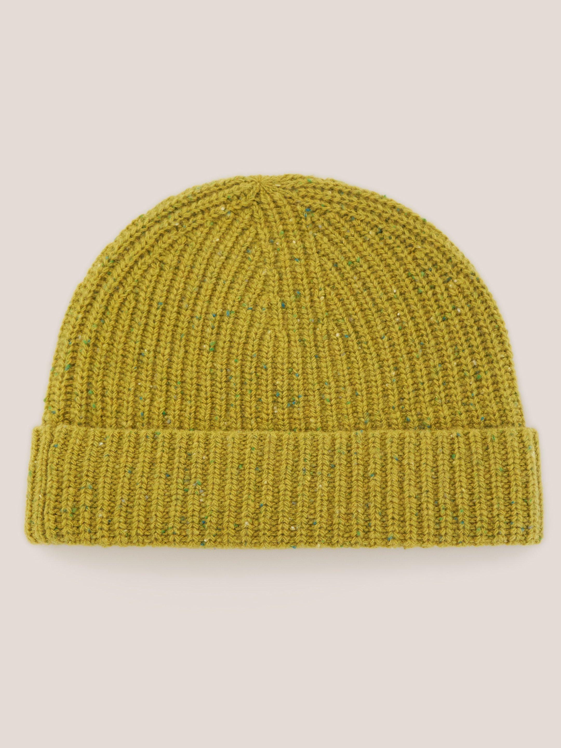 Wool Ribbed Beanie in MID CHARTREUSE | White Stuff