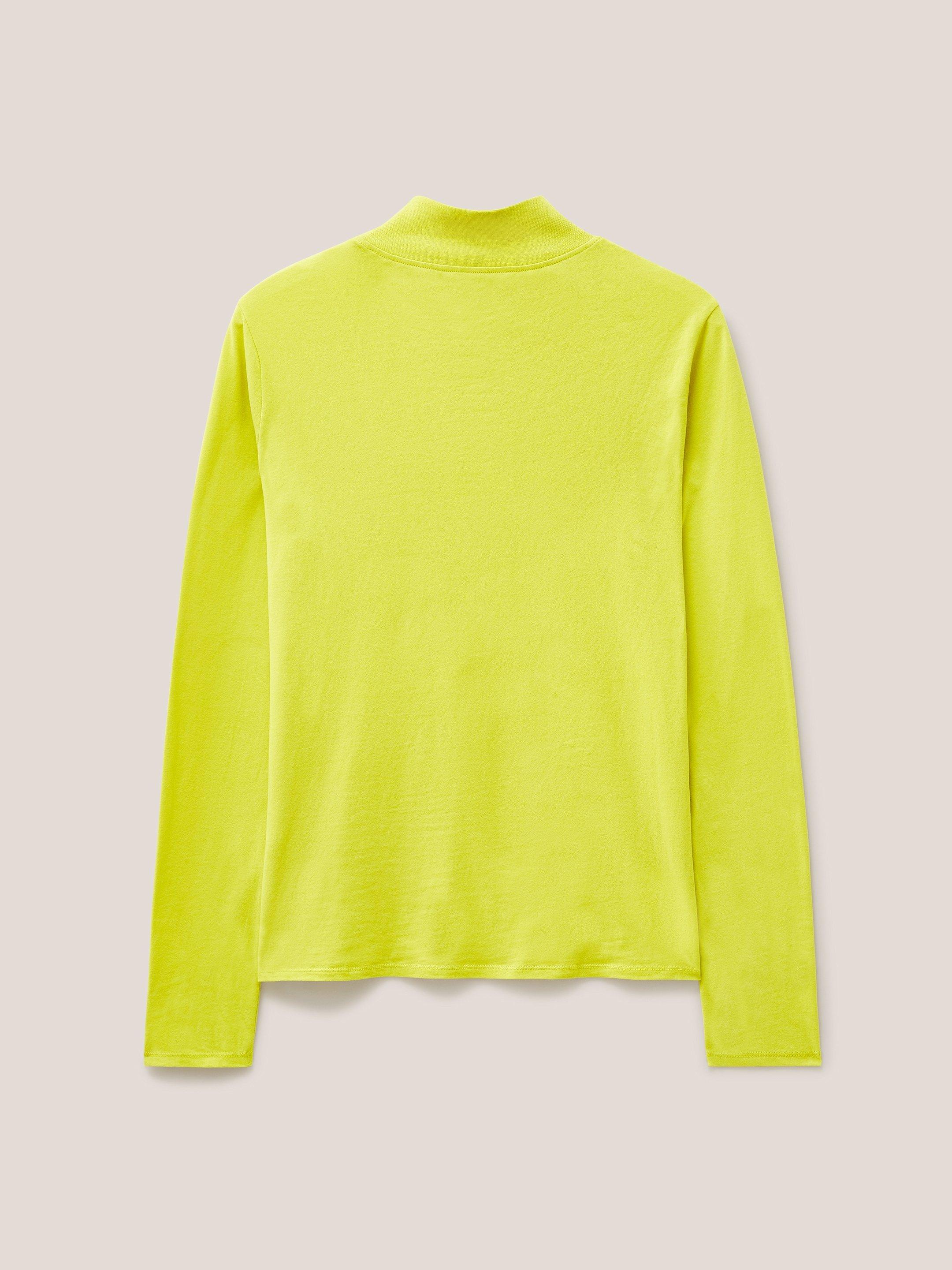 CAMILE HIGH NECK TEE in MID CHARTREUSE | White Stuff