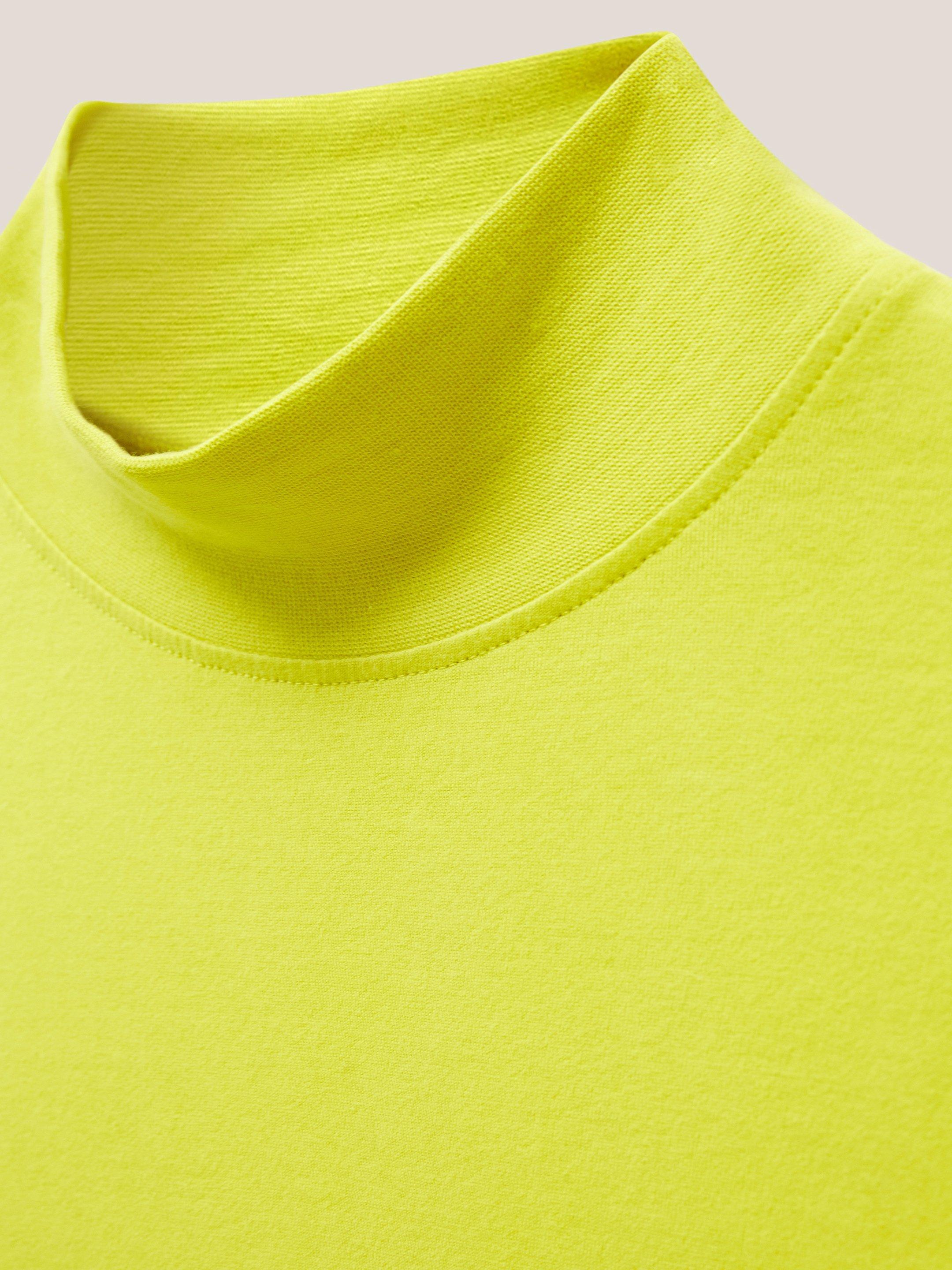 CAMILE HIGH NECK TEE in MID CHARTREUSE | White Stuff