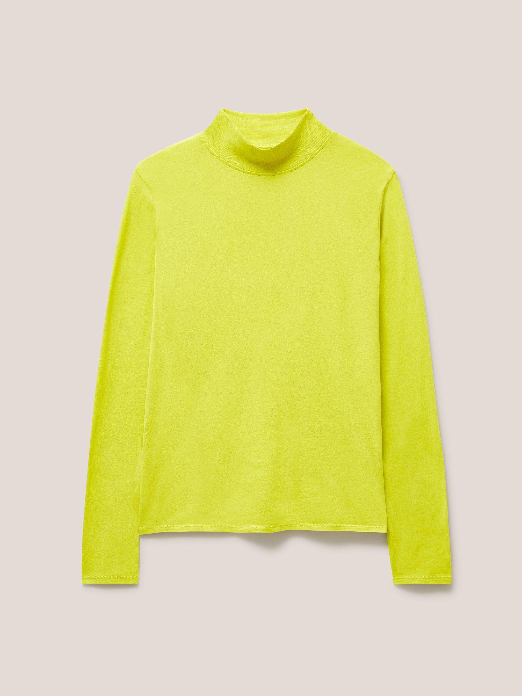 CAMILE HIGH NECK TEE in MID CHARTREUSE | White Stuff
