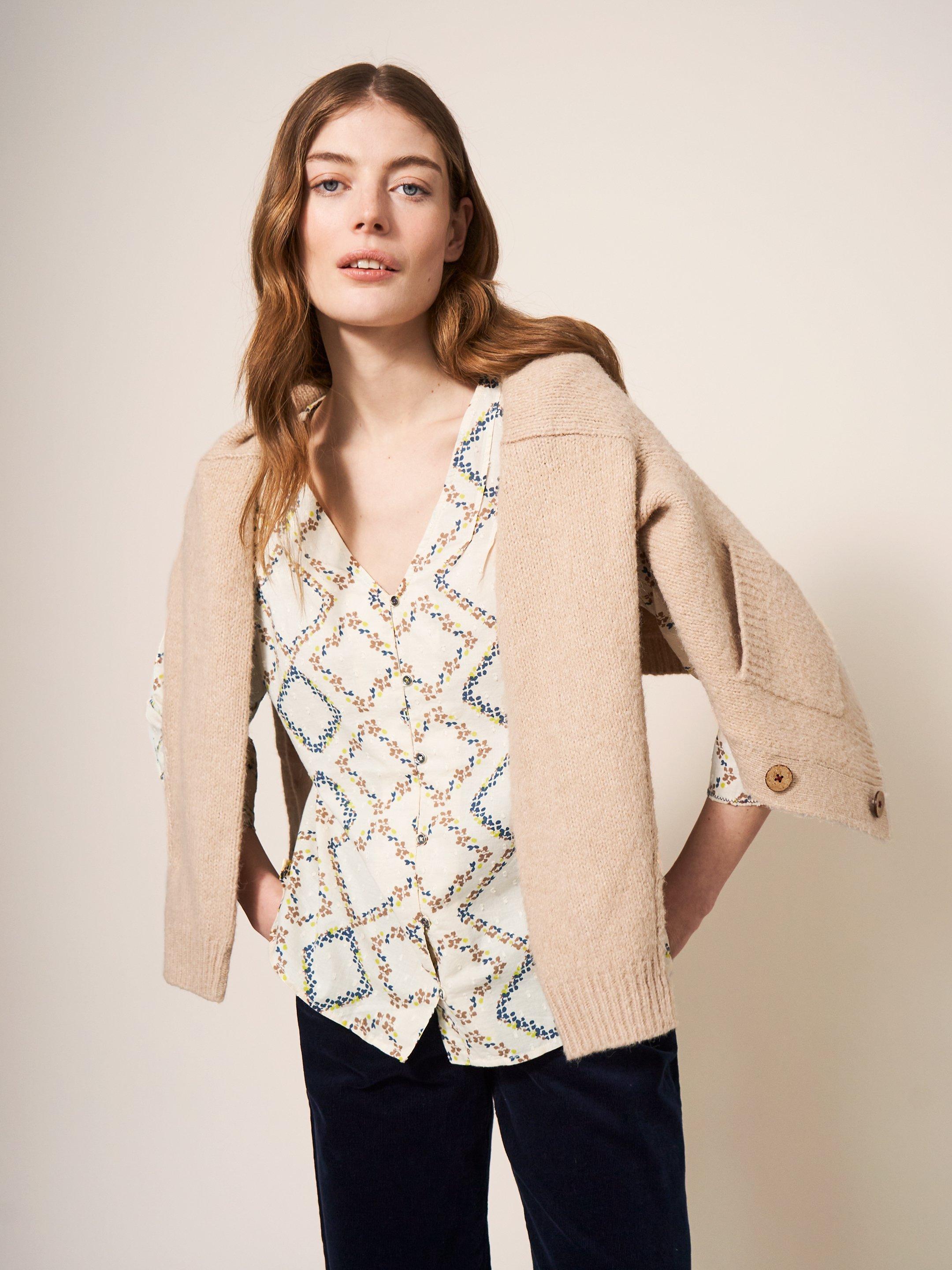 Rae Cotton Top in IVORY PRINT | White Stuff