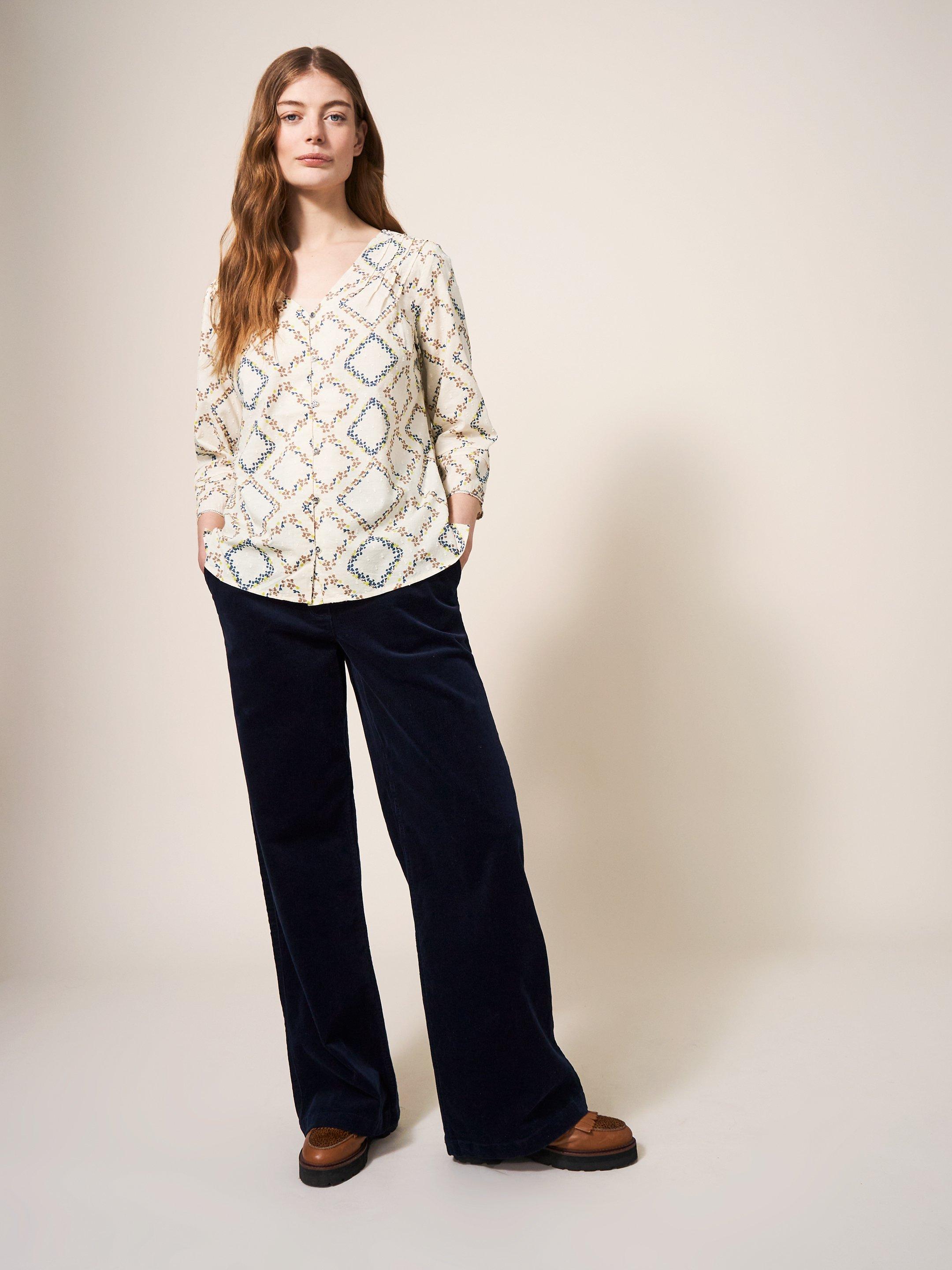 Rae Cotton Top in IVORY PRINT | White Stuff