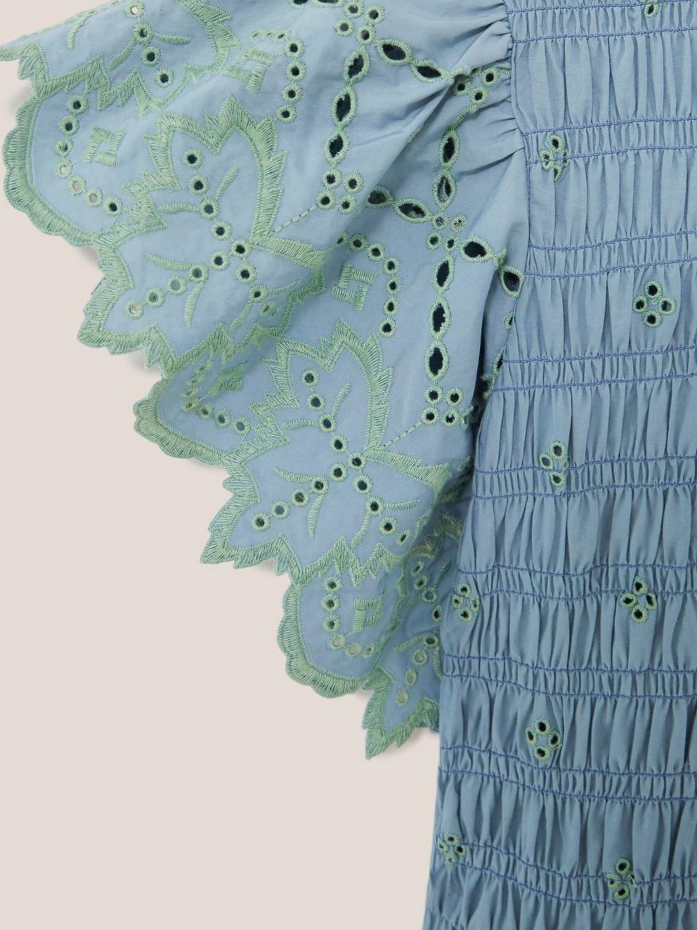 Jolene Broderie Midi Dress in GREEN MULTI | White Stuff EU