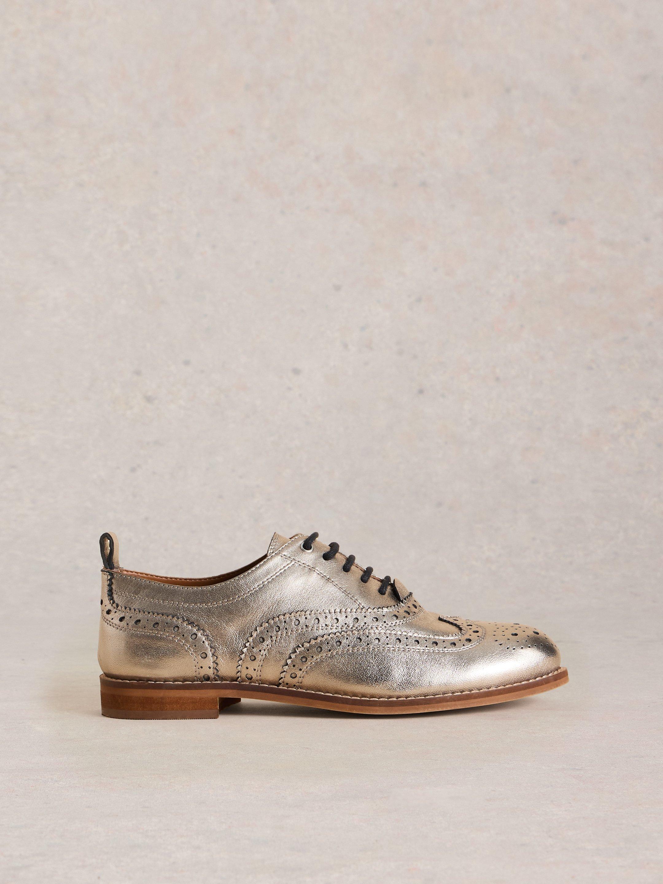 Thistle Leather Lace Up Brogue in COLOURED METALLIC | White Stuff