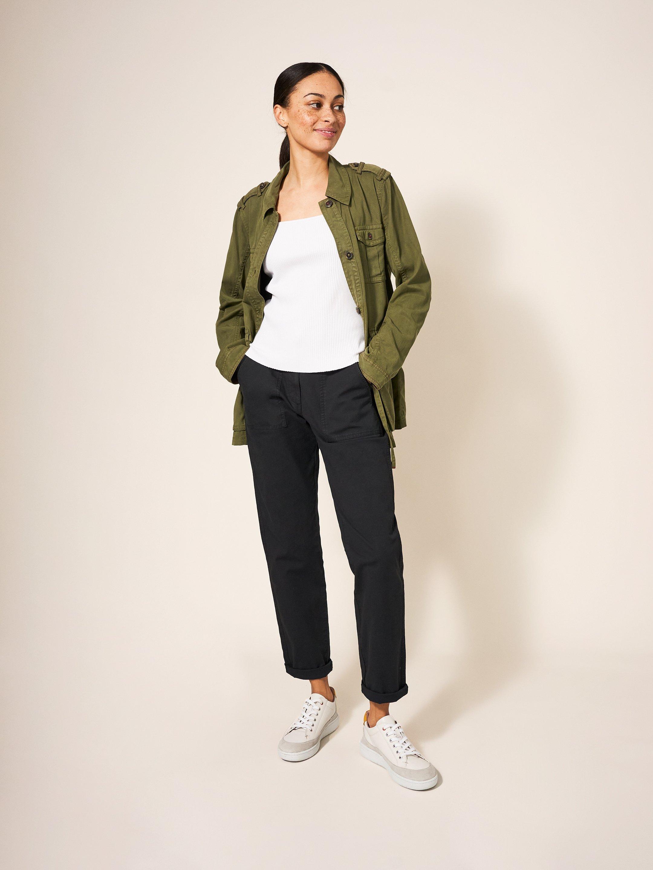 Twister Tea Dye Chino in PURE BLACK | White Stuff