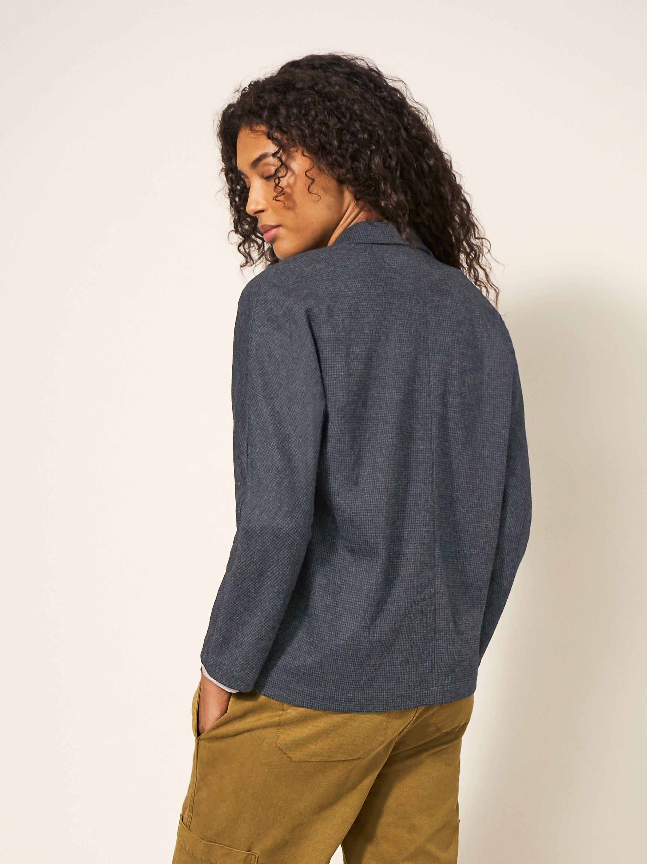 Daphne Smart Long Sleeve Jersey Blazer in GREY MULTI | White Stuff