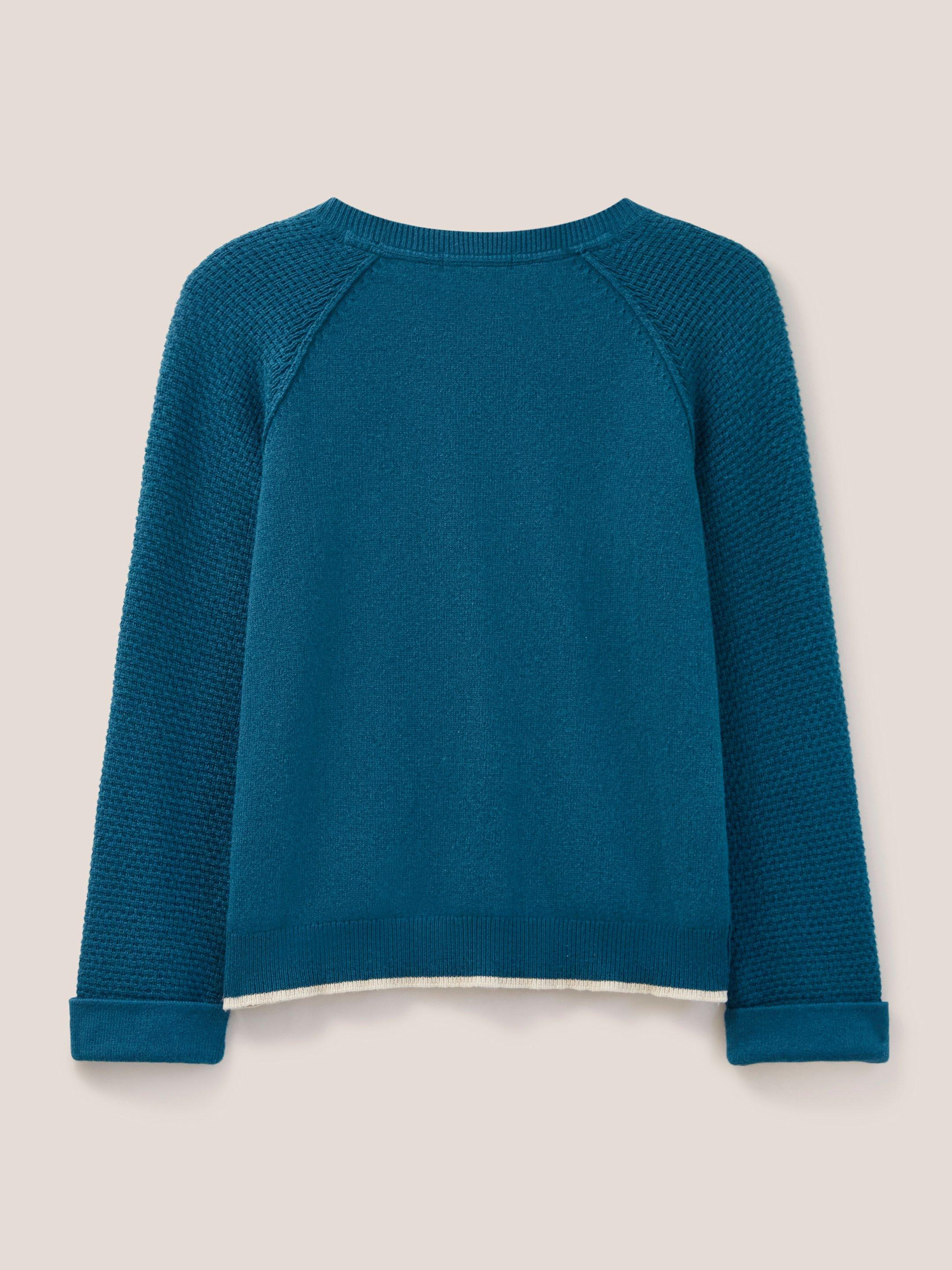 TYNE CREW NECK JUMPER in DK TEAL | White Stuff
