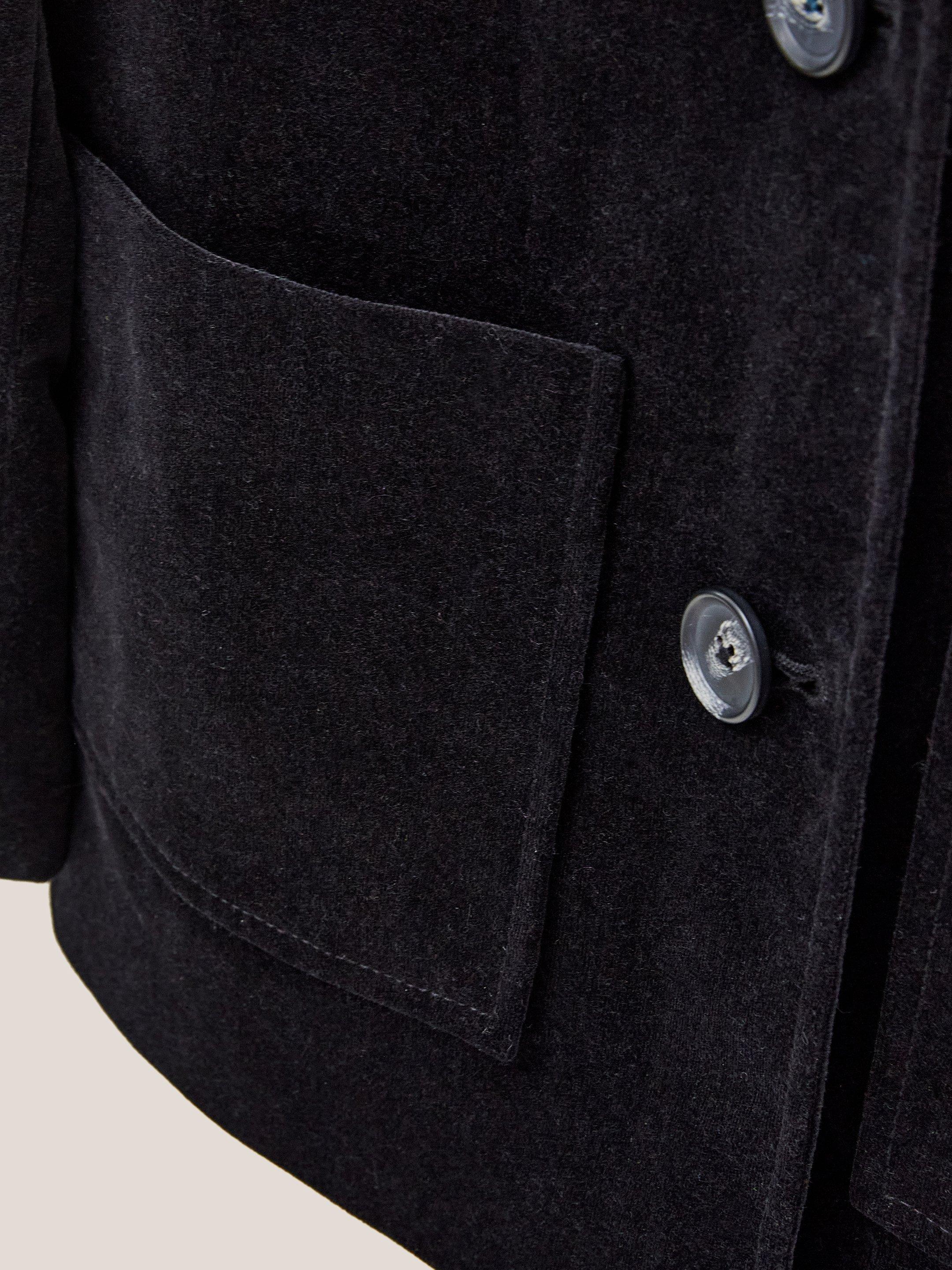 Karla Velvet Peacoat in PURE BLACK | White Stuff