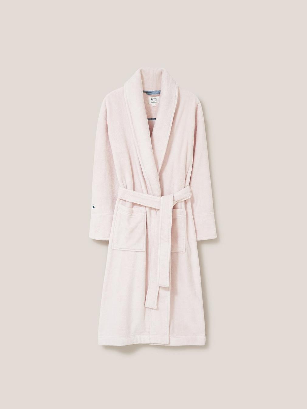 Clover Cosy Dressing Gown in LIGHT PINK | White Stuff