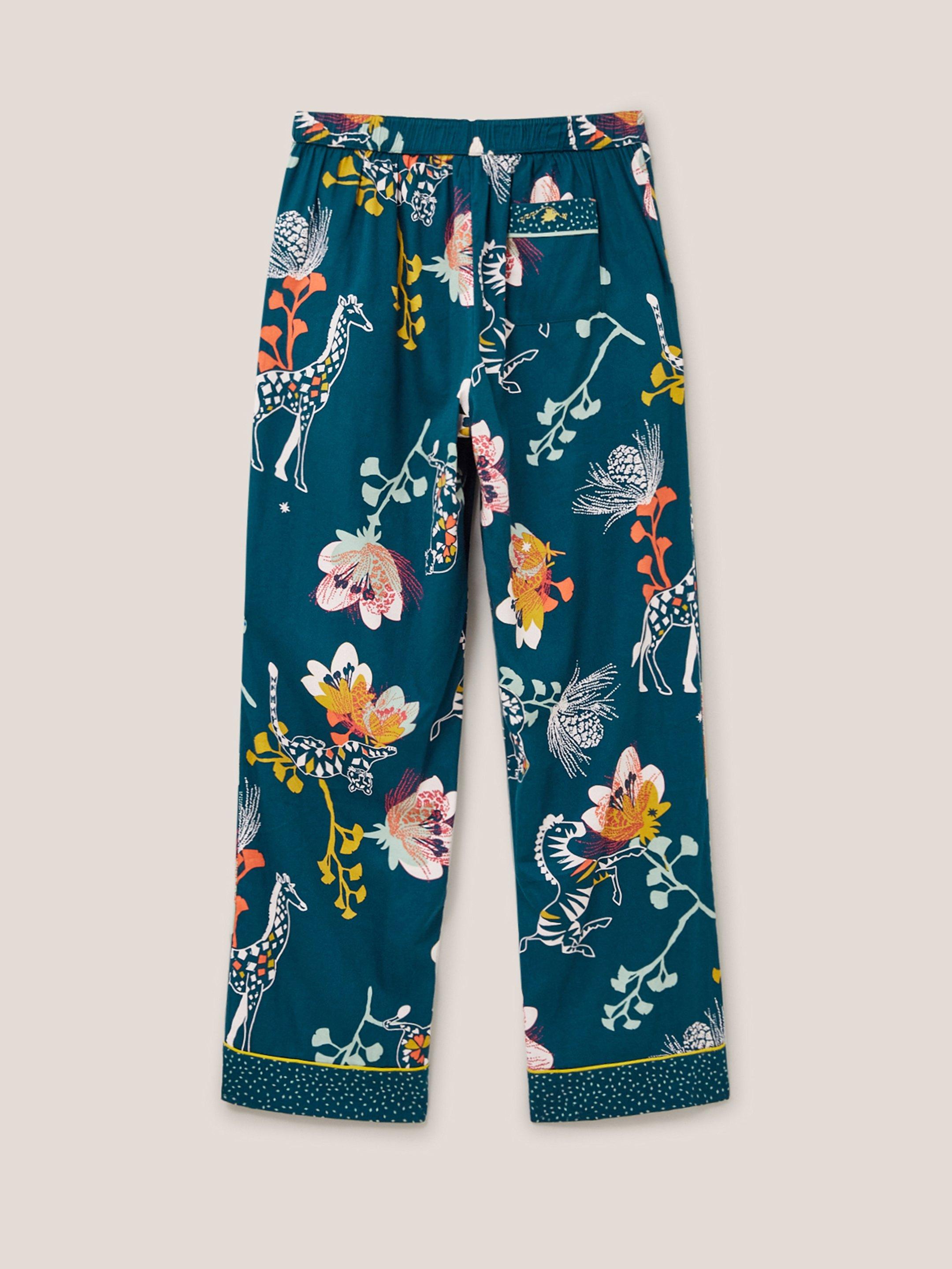 Nina Organic PJ Bottom in TEAL PRINT | White Stuff